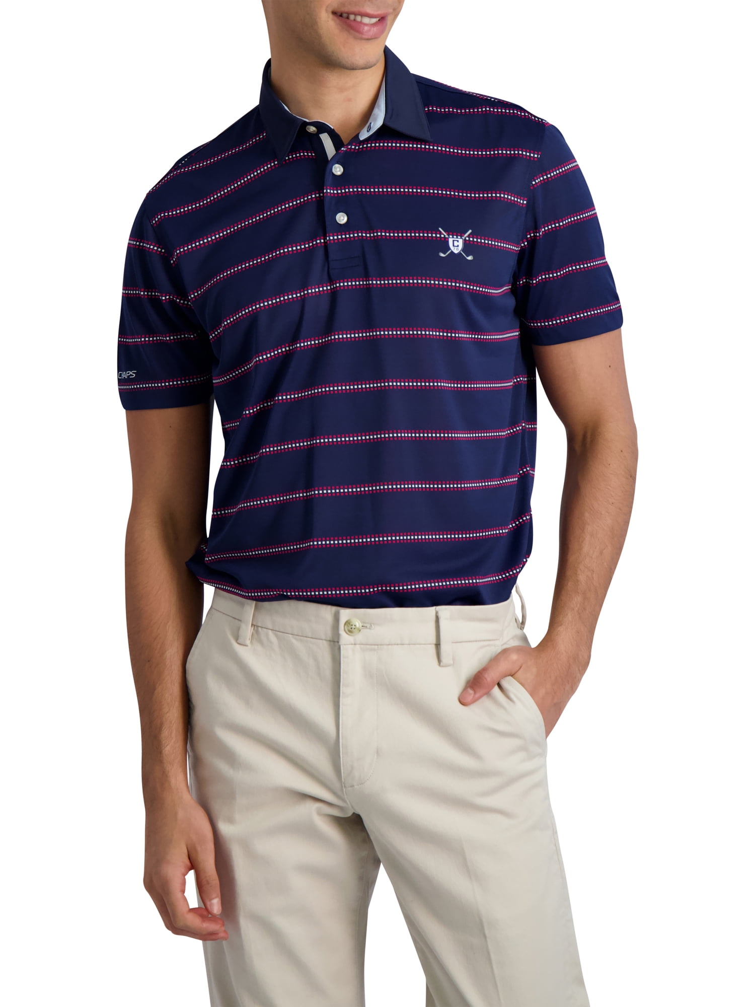 Chaps Men's & Big Men's Performance Golf Striped Polo, Up to 3XL ...
