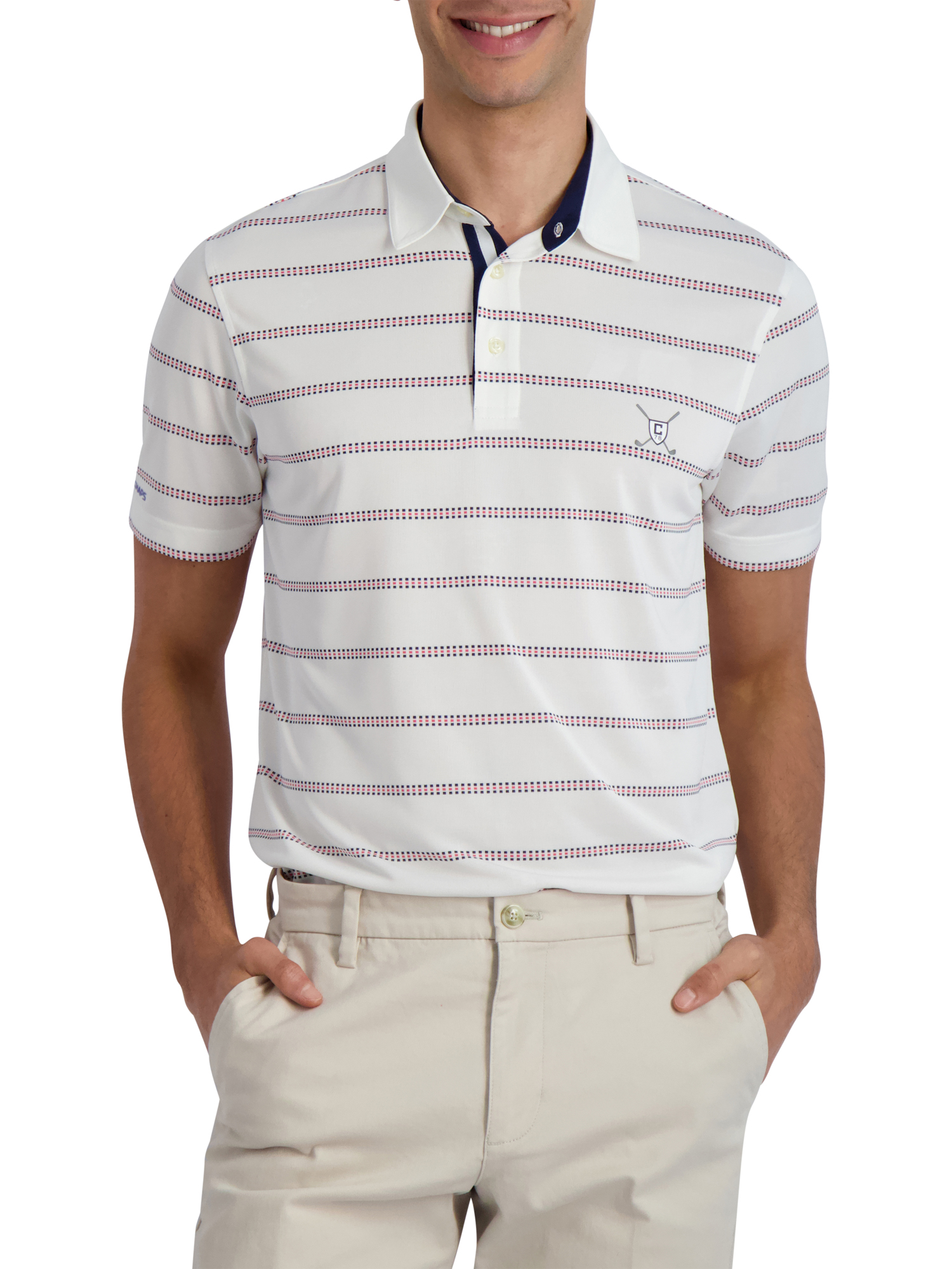 Chaps Men's & Big Men's Performance Golf Striped Polo, Up to 3XL ...