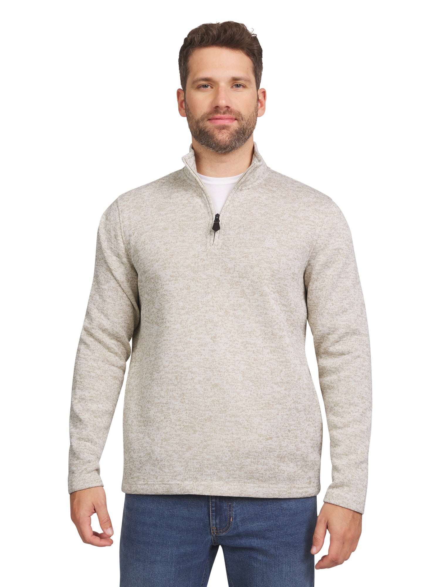 Chaps Men's & Big Men's Quarter Zip Fleece Sweater Gift Box Set, Sizes ...