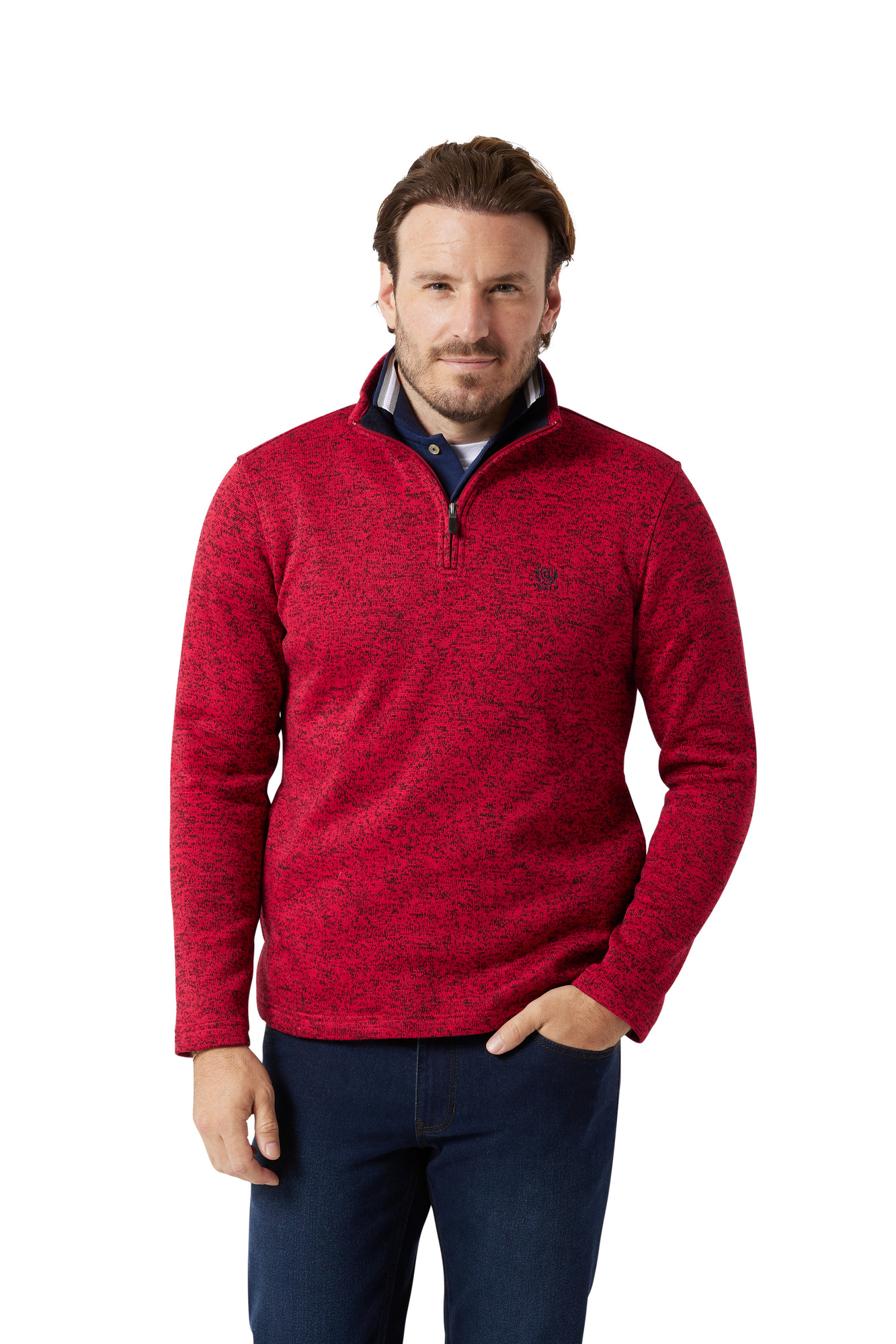 Chaps Men's & Big Men's Quarter Zip Mock Neck Sweater Fleece - Walmart.com