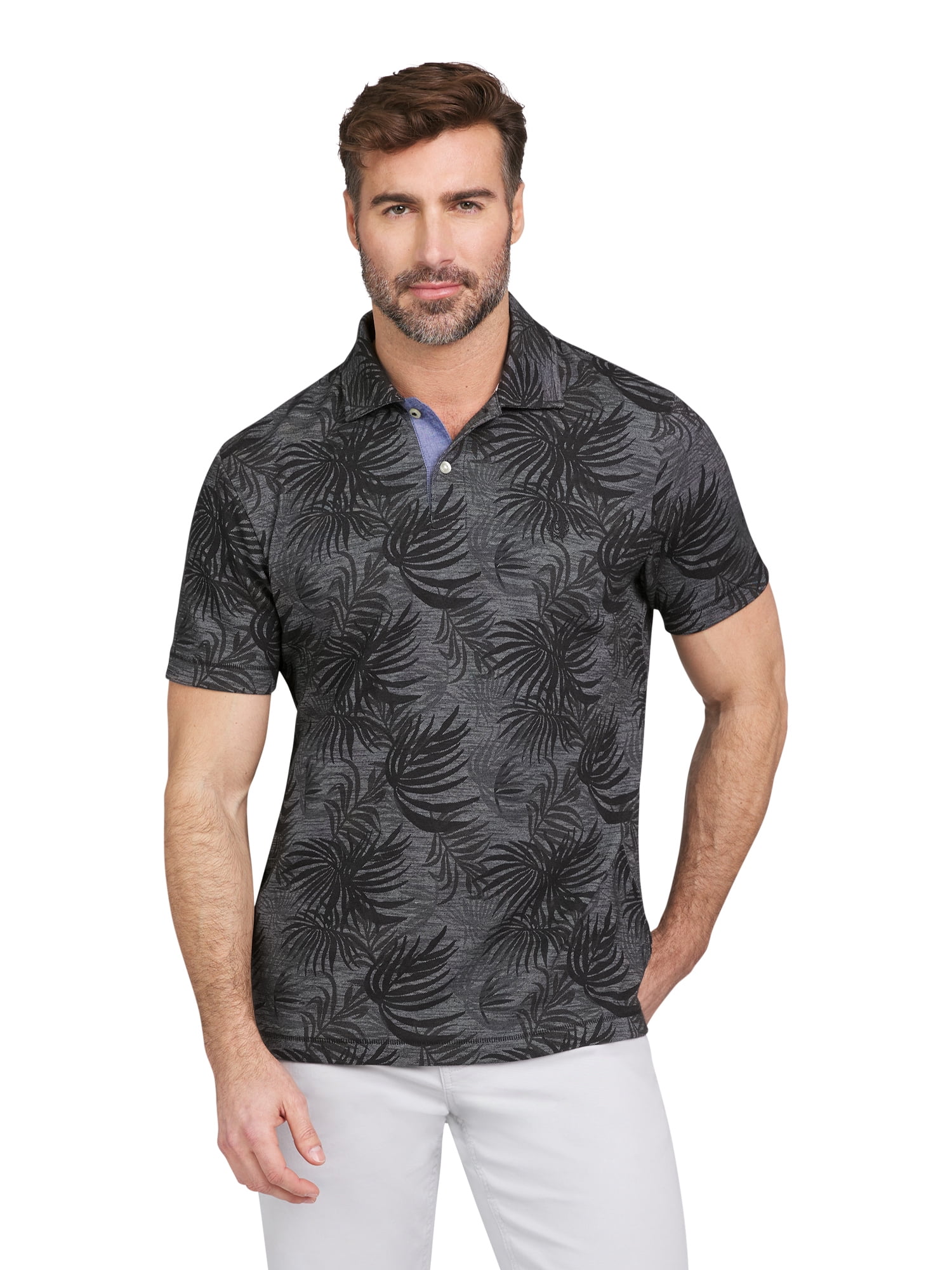 Chaps Men's & Big Men's Seacoast Wash Slub Pique Polo Shirt with Short ...