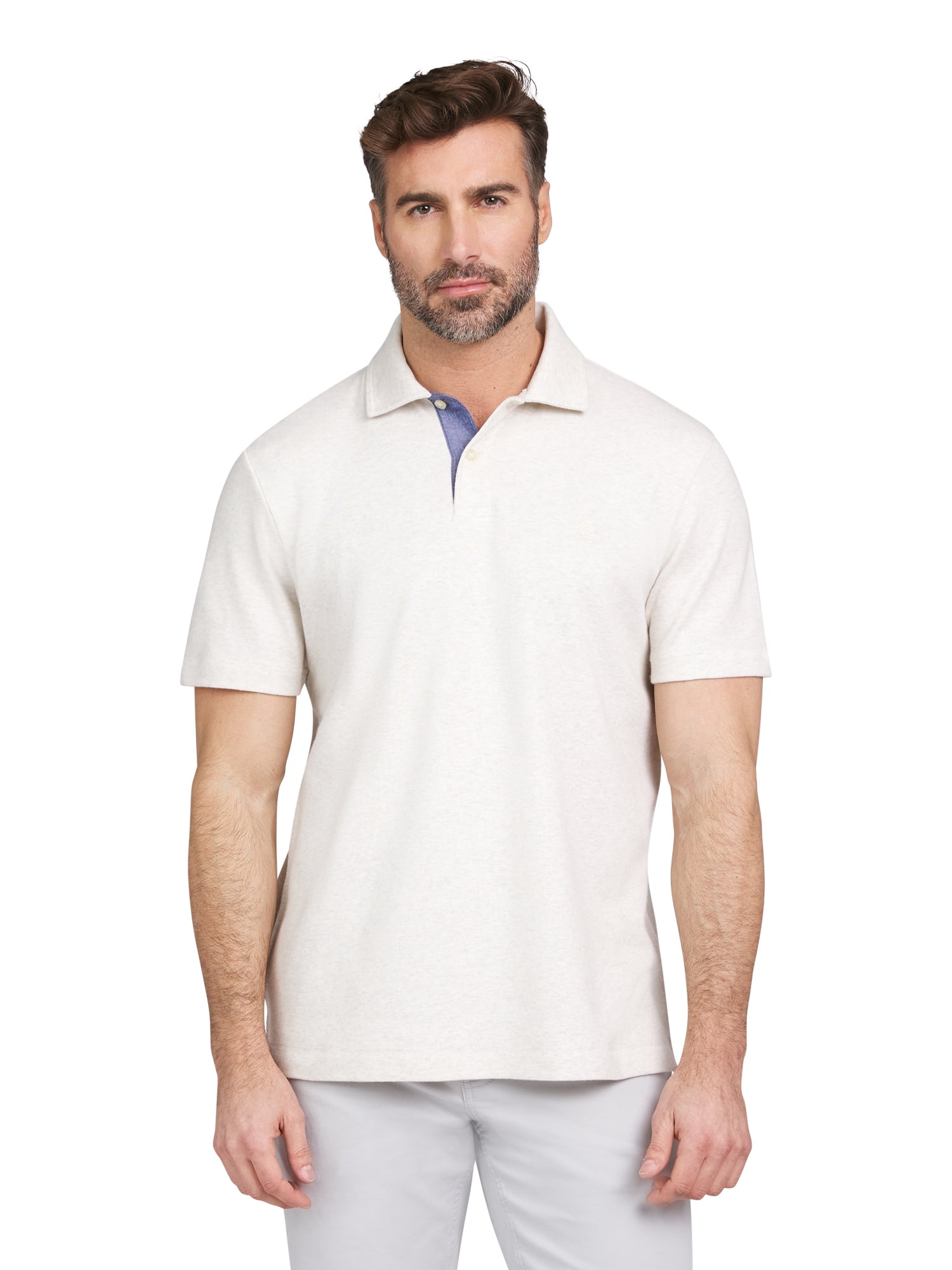 Chaps Men's & Big Men's Seacoast Wash Slub Pique Polo Shirt with Short ...