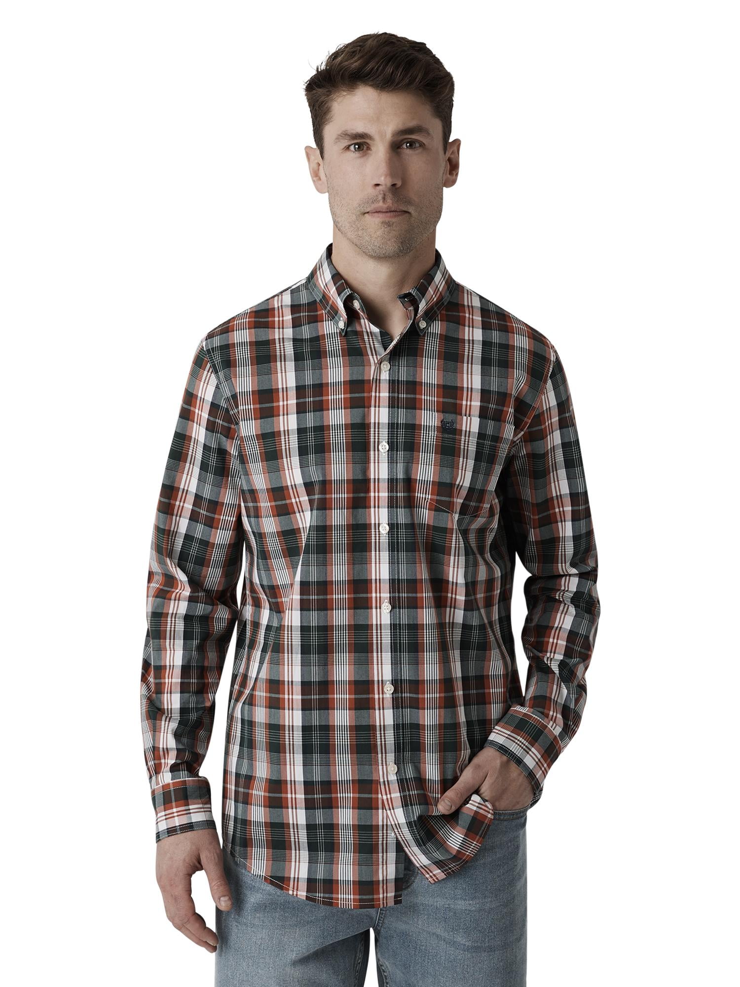 Chaps Mens And Big Mens Stretch Long Sleeve Button Down Soft Cotton