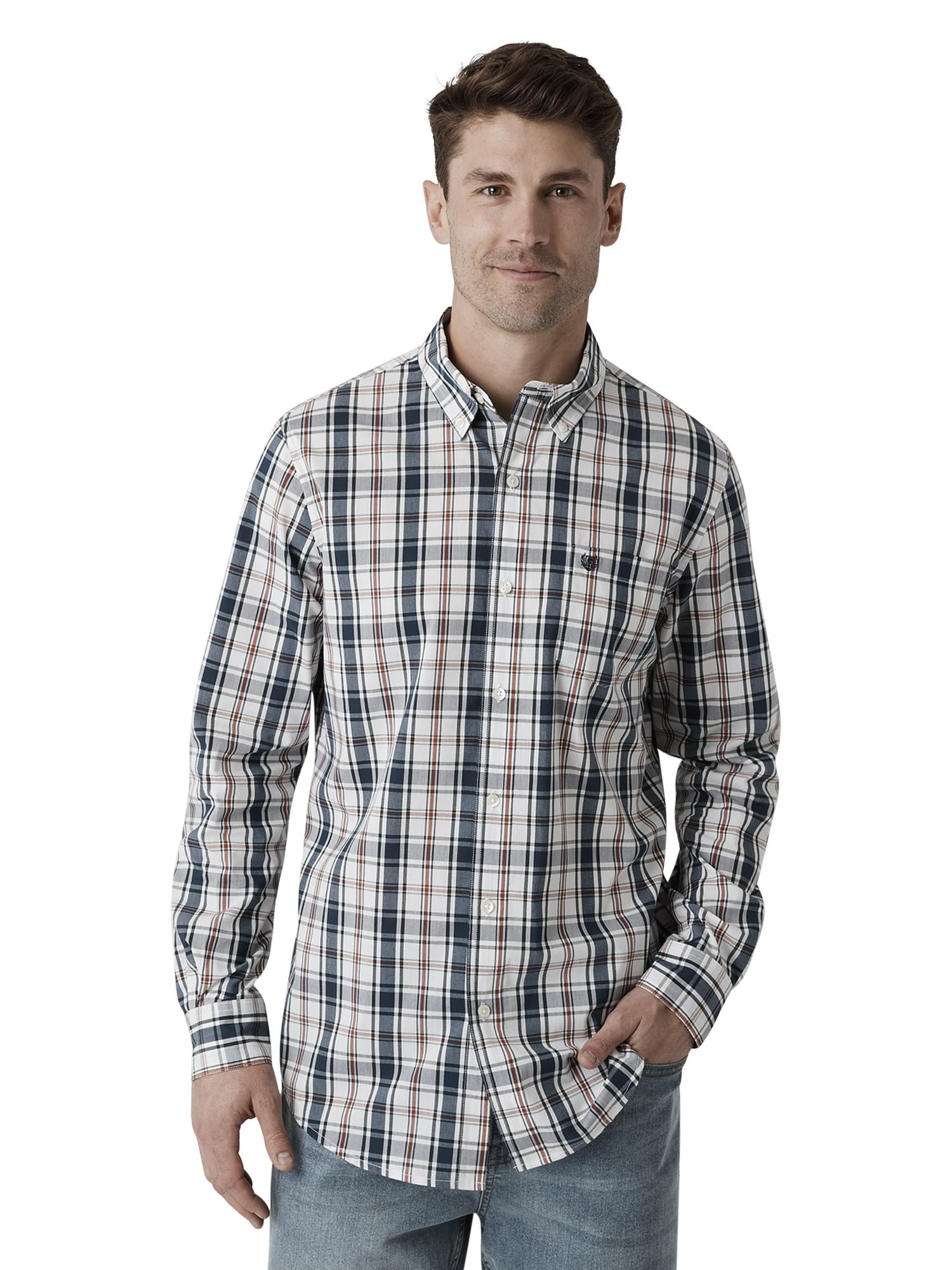 Chaps men's Stretch Long Sleeve Button Down Shirt - Walmart.com