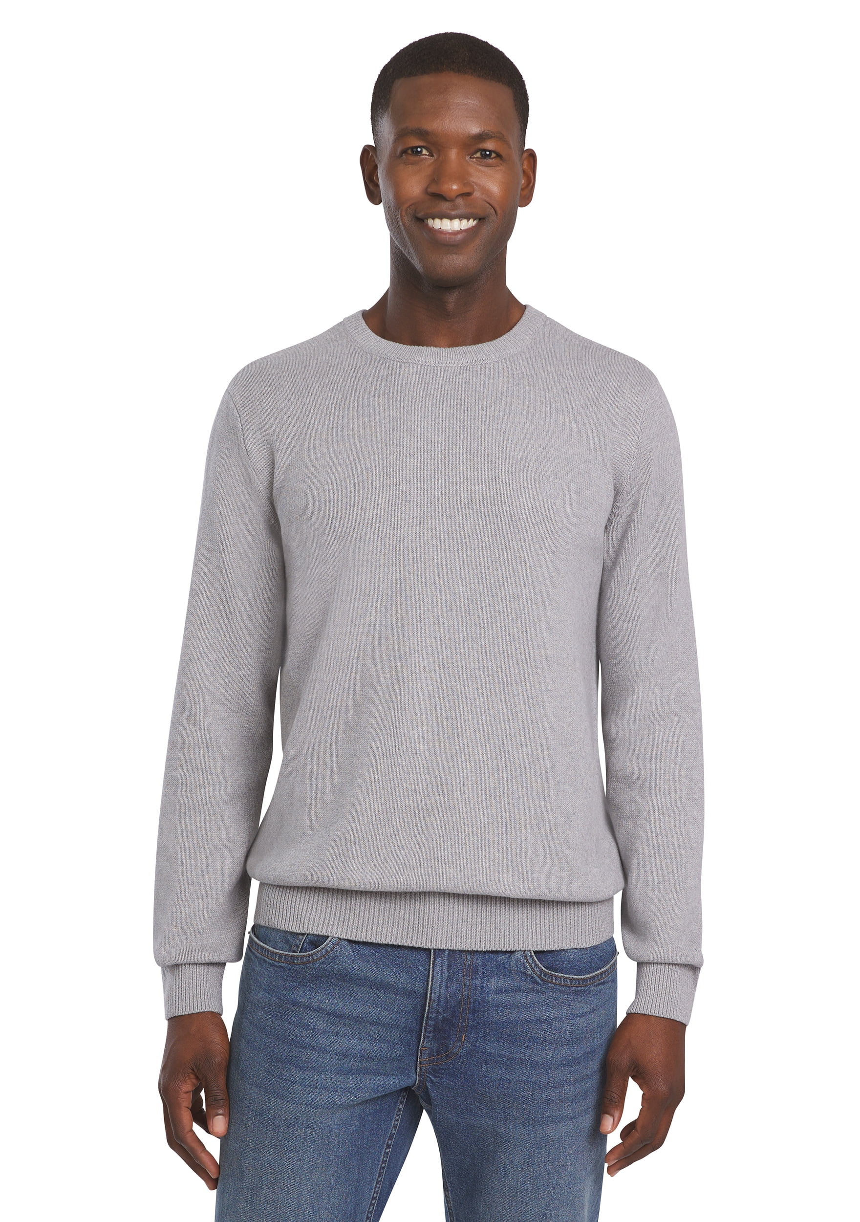 Chaps Men's & Big Men's Solid Cotton Crewneck Sweater, Sizes S-2XL ...