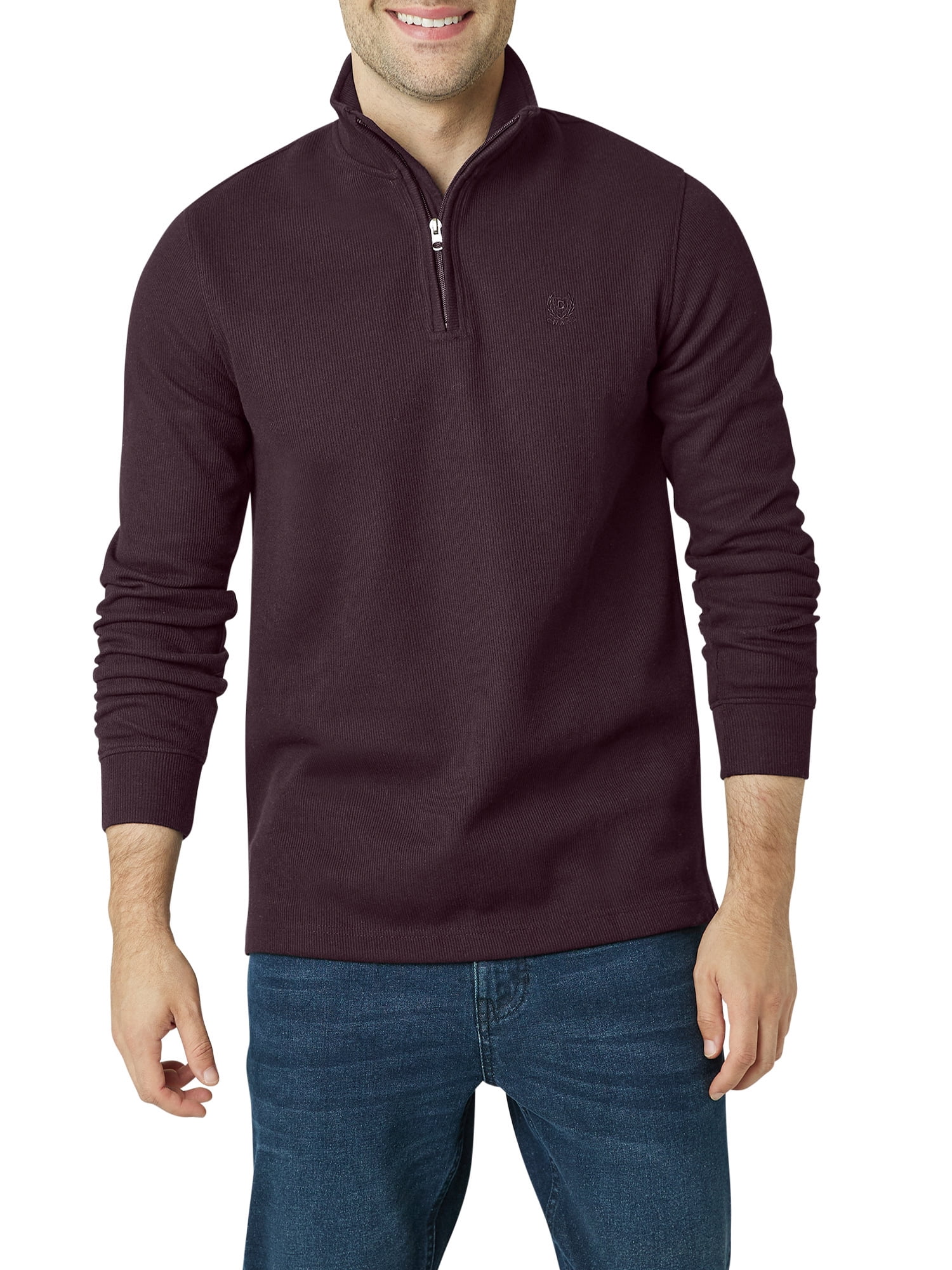 Chaps Men's Flatback Rib Westport Quarter Zip Mockneck Knit- Sizes XS ...