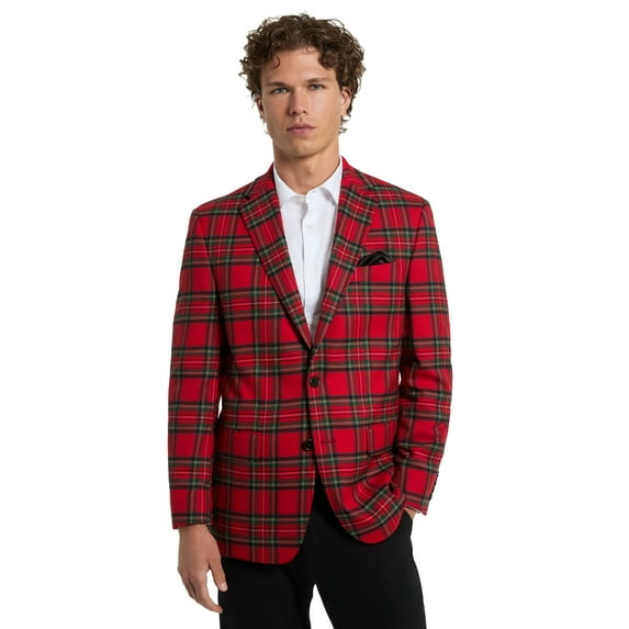 Chaps Men's Holiday Red Plaid Blazer, Sizes 40R-52R - Walmart.com