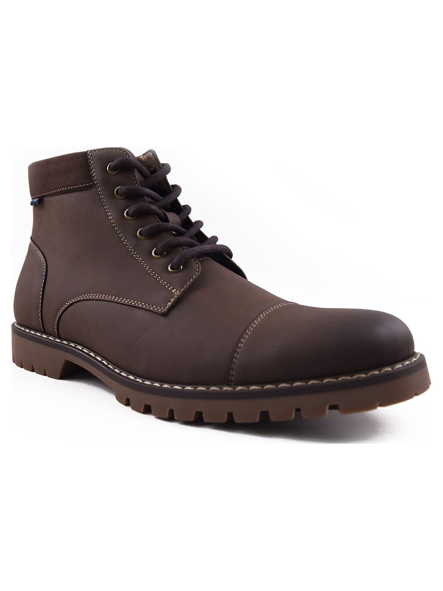 Chaps Men's Ankle Boot Lace-up Combat Boot, Cap Toe, Brown, 10 ...