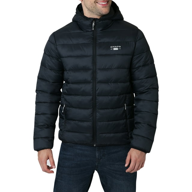 Chaps Men's Lightweight McKinley Color Block Hooded Puffer Jacket ...