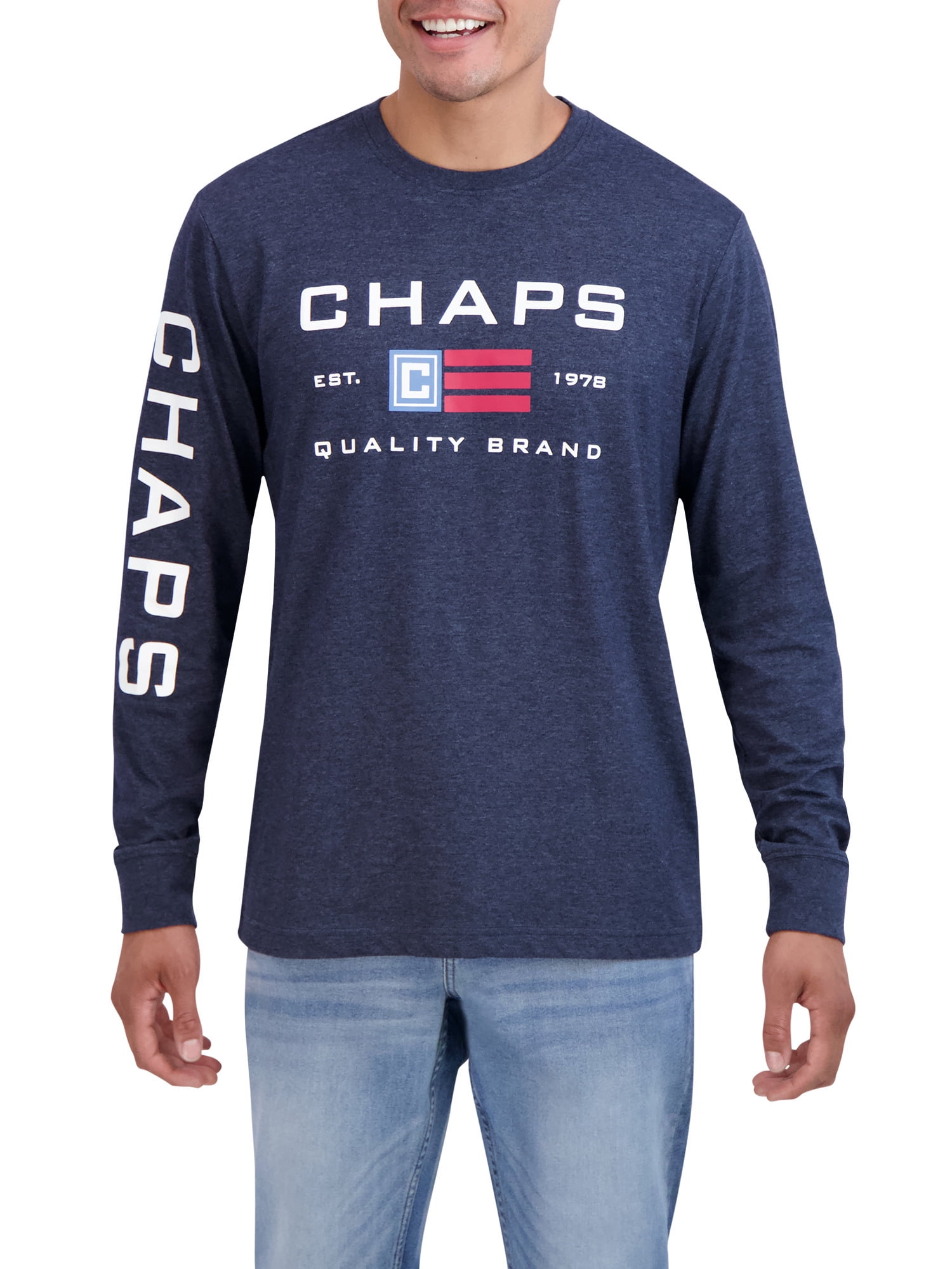 Chaps Men's Long Sleeve Graphic Tee -Sizes XS up to 4XB - Walmart.com