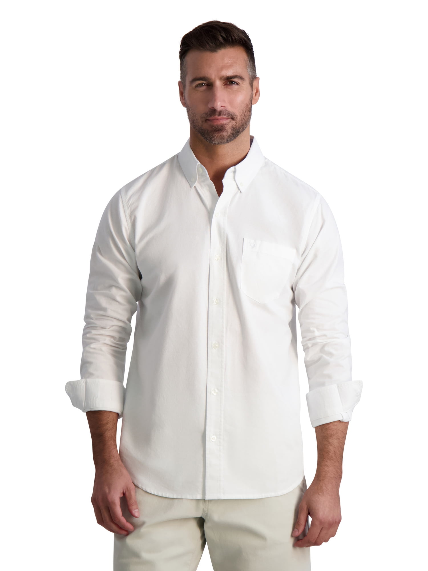 Chaps Men's Long Sleeve Oxford Button-Up Shirt, Sizes XS - 4XB ...