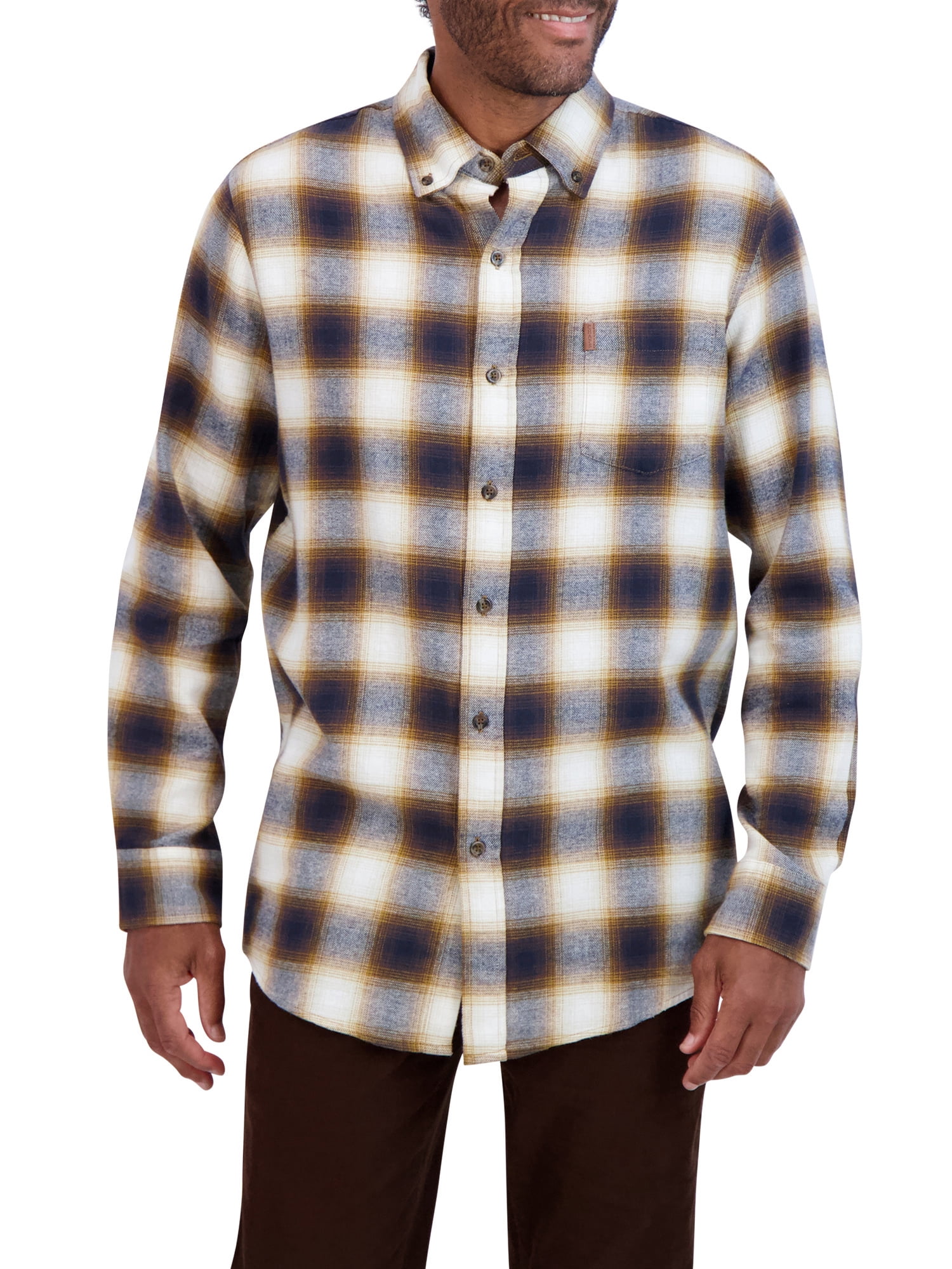 Chaps Men's Long Sleeve Performance Flannel Shirt-Sizes XS up to 4XB ...