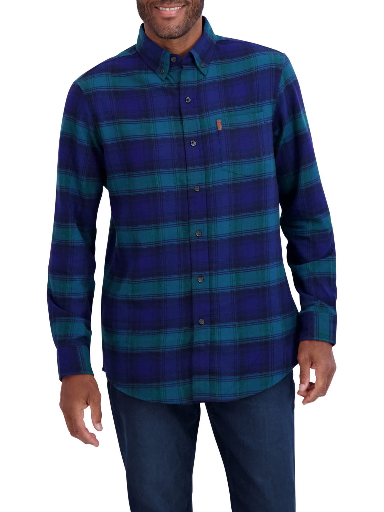 Chaps Men's Long Sleeve Performance Flannel Shirt-Sizes XS up to 4XB ...