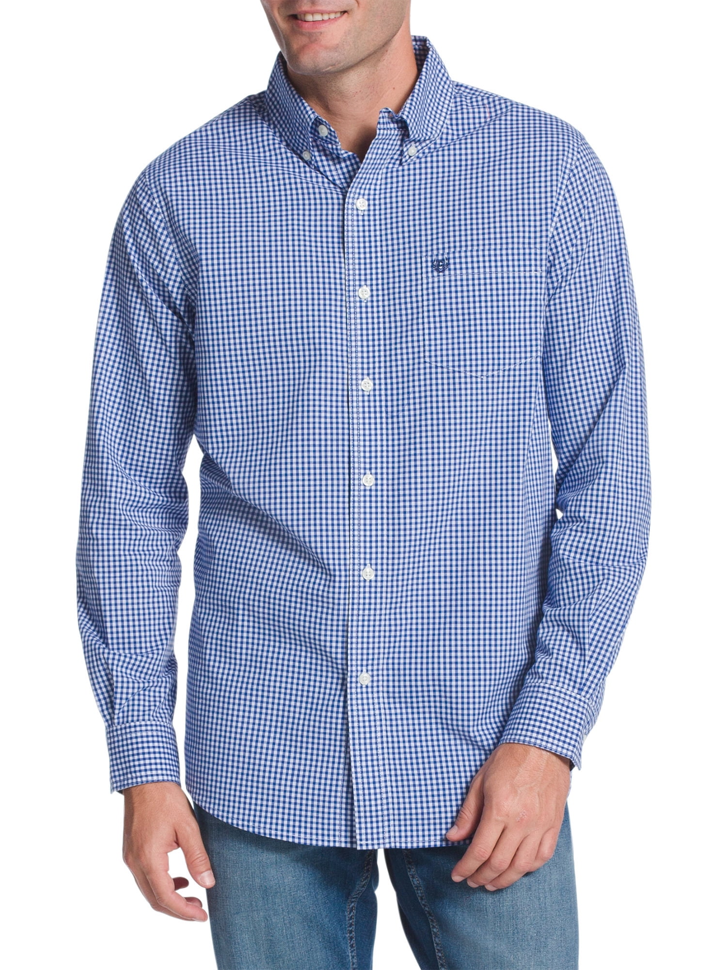 Chaps Men's Long Sleeve Recycled Poly Stretch Woven Shirt - Sizes XS up ...