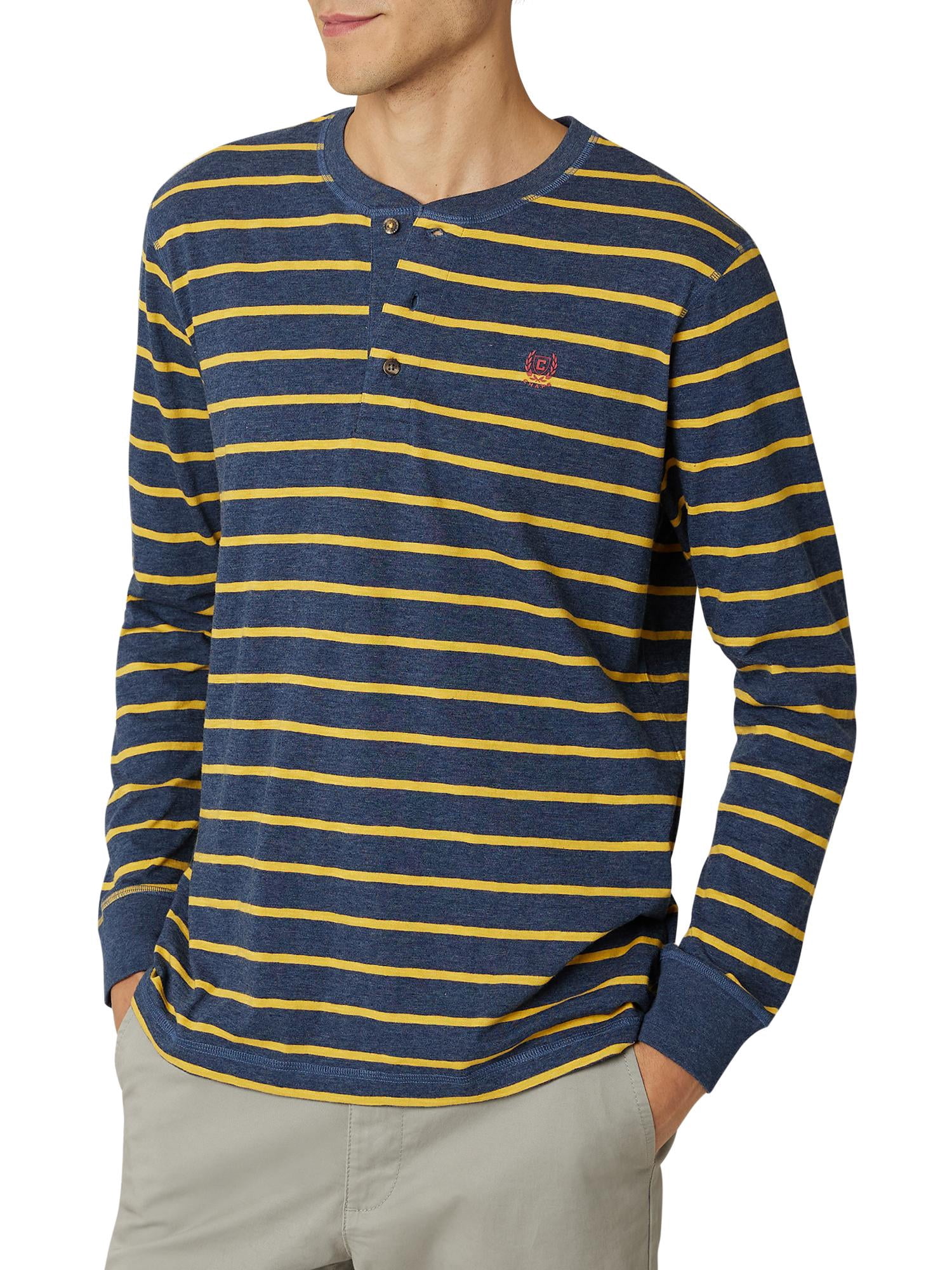Chaps Men's Long Sleeve Striped Slub Jersey Henley -Sizes XS up to 4XB ...