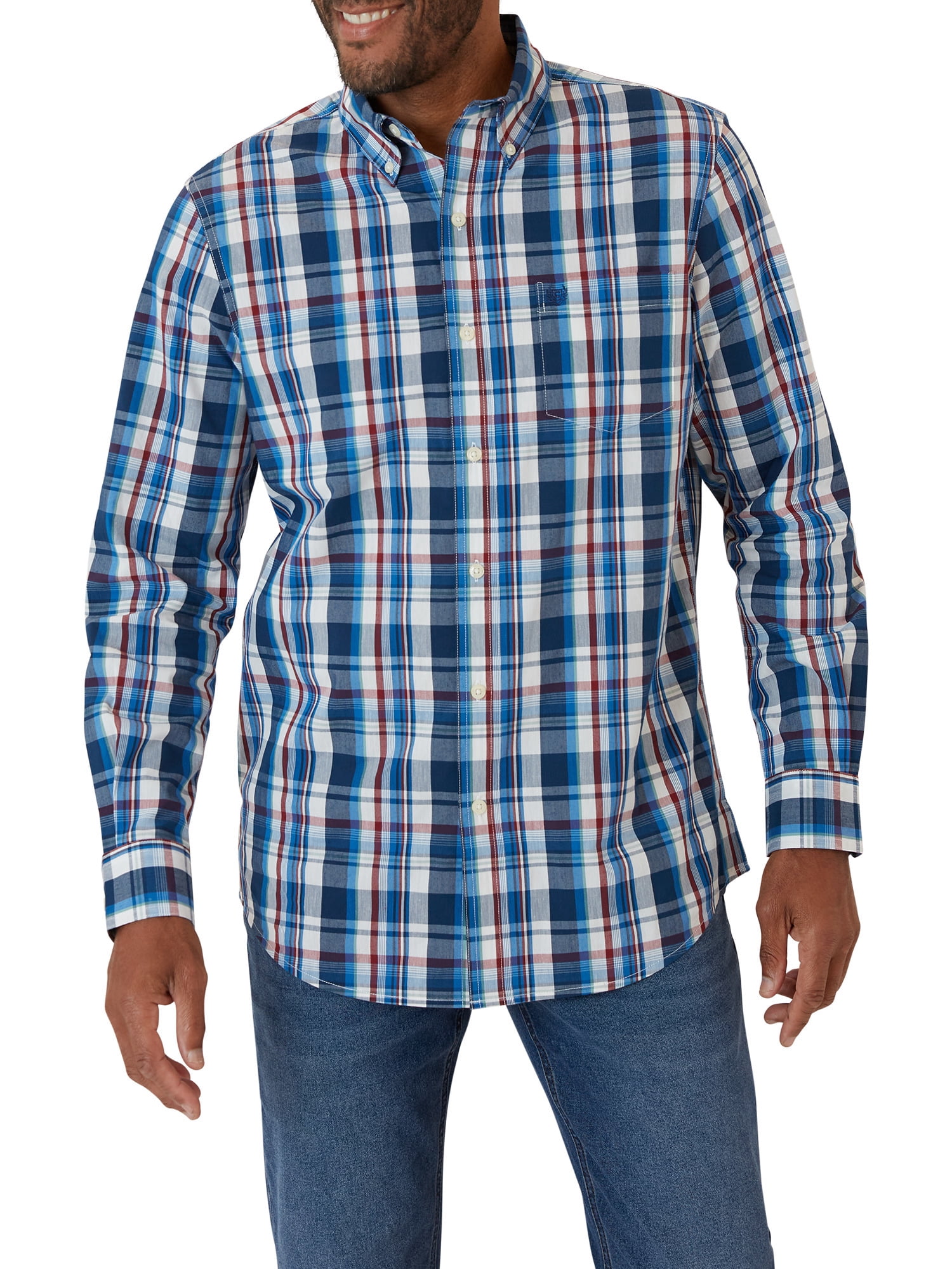 Chaps Men s Long Sleeve Sustainable Easy Care Woven Shirt Sizes XS Up Chaps Men s Long Sleeve Sustainable Easy Care Woven Shirt Sizes XS Up
