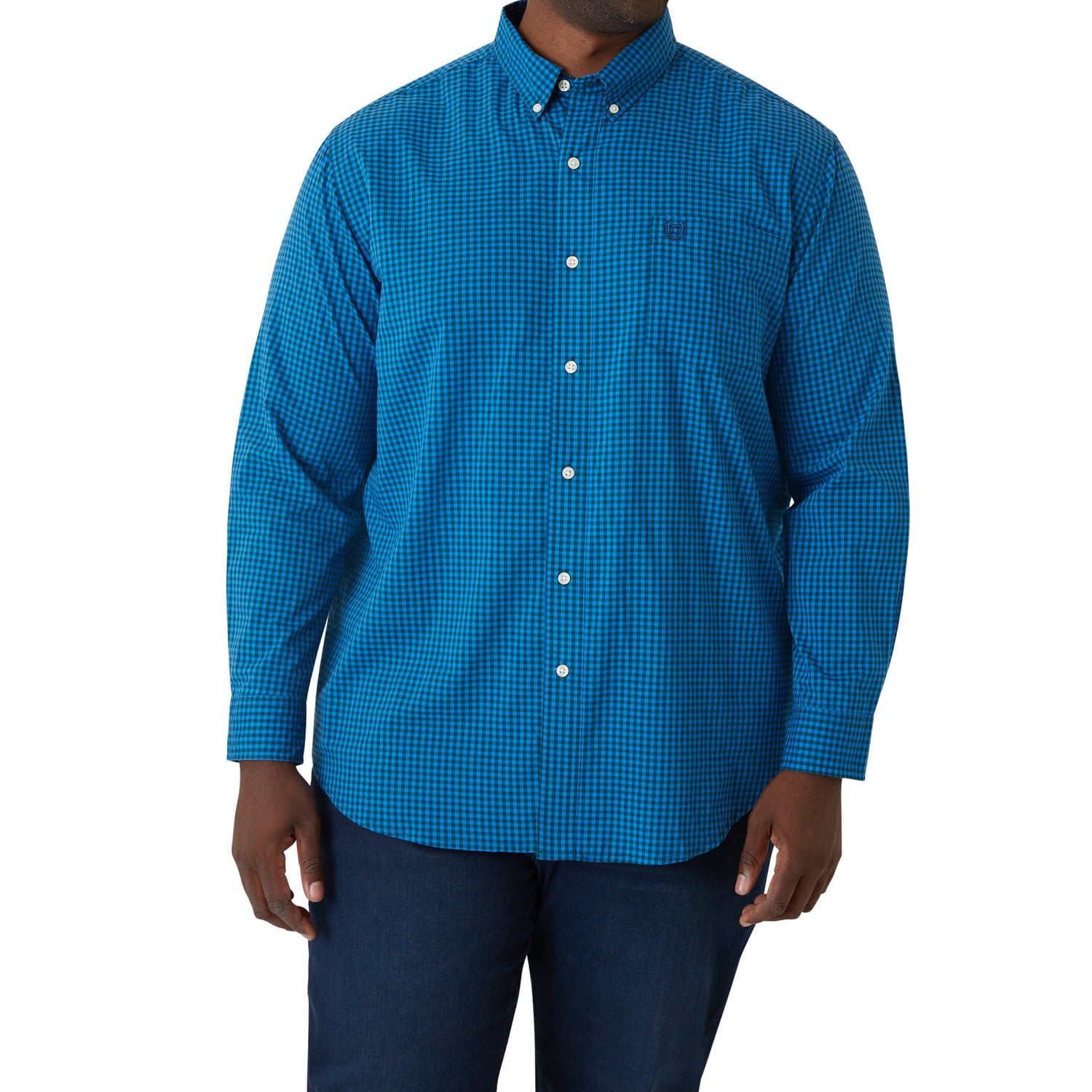 Chaps Men's Long Sleeve Sustainable Easy Care Woven Shirt -Sizes XS up ...