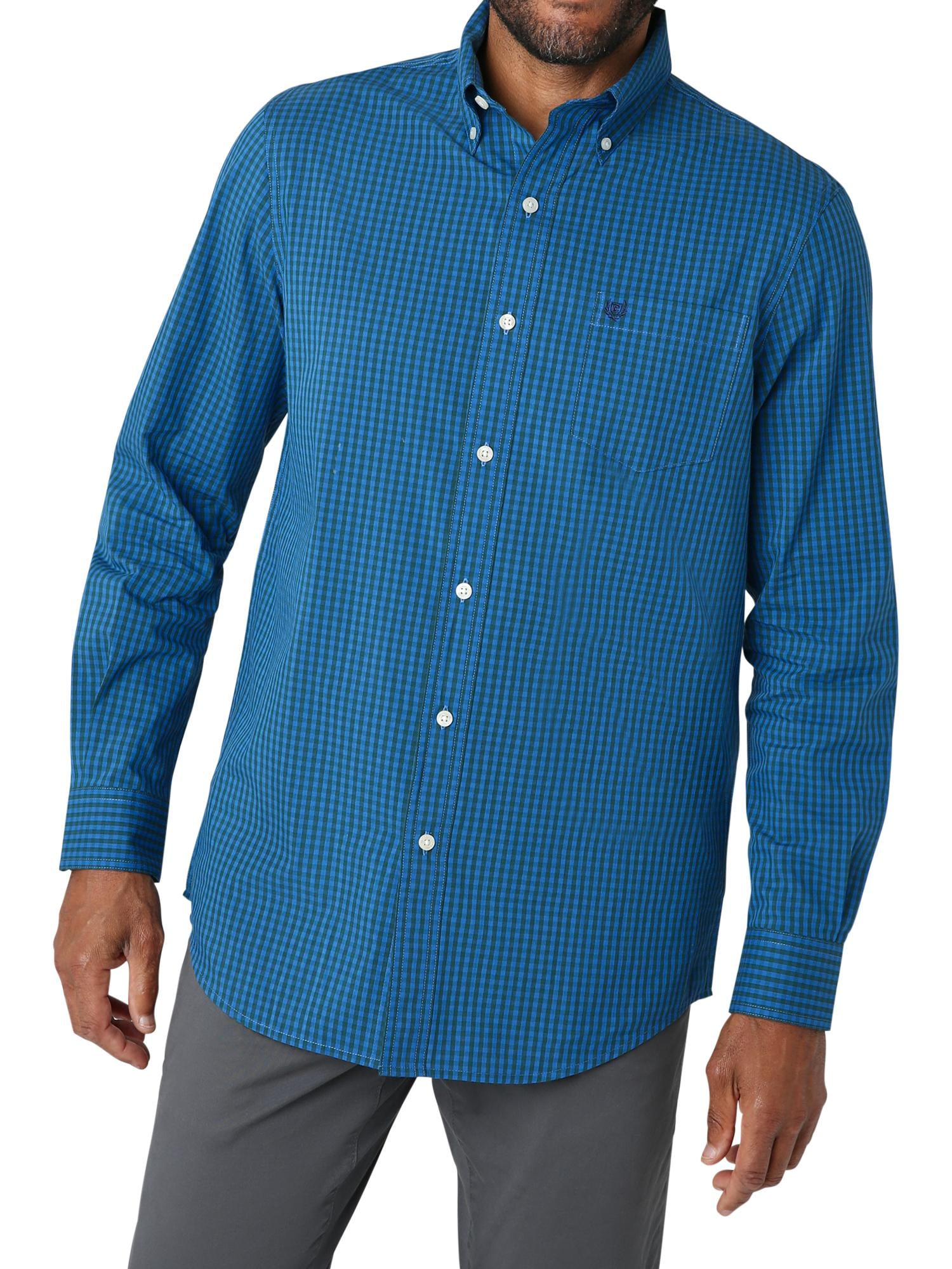 Chaps Men's Long Sleeve Sustainable Easy Care Woven Shirt -Sizes XS up ...