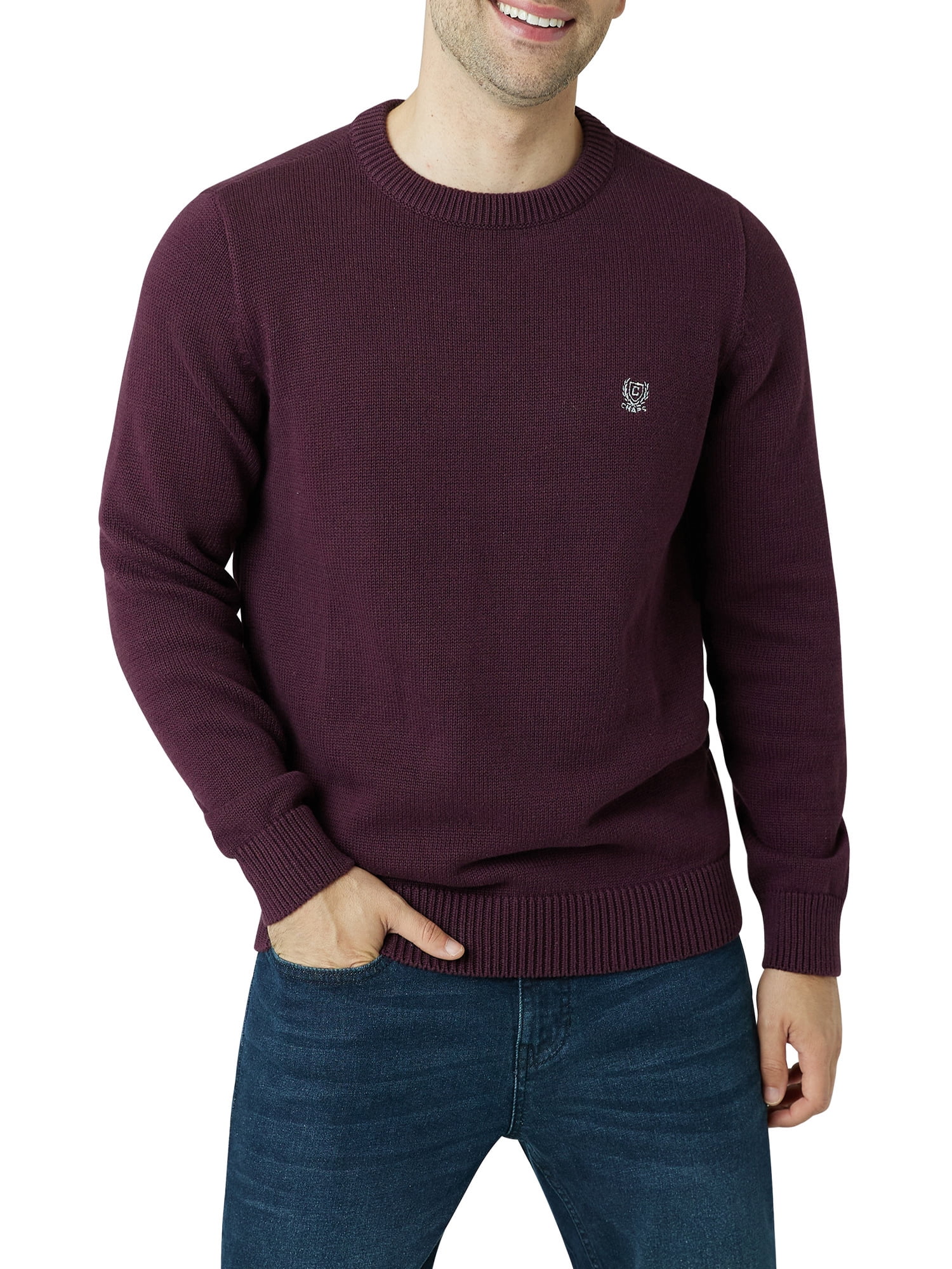 Chaps Men's Original Cotton Crewneck Sweater- Sizes XS up to 4XB ...