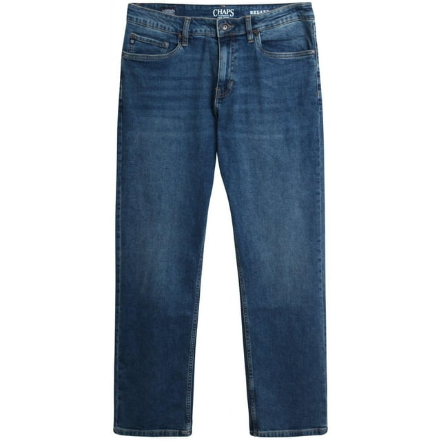 Chaps Men's Relaxed Fit Jeans - Straight Leg Stretch Comfort Denim ...