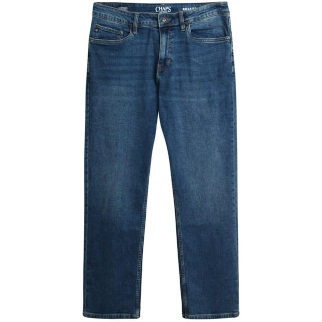 Chaps Men's Relaxed Fit Jeans - Straight Leg Stretch Comfort Denim ...