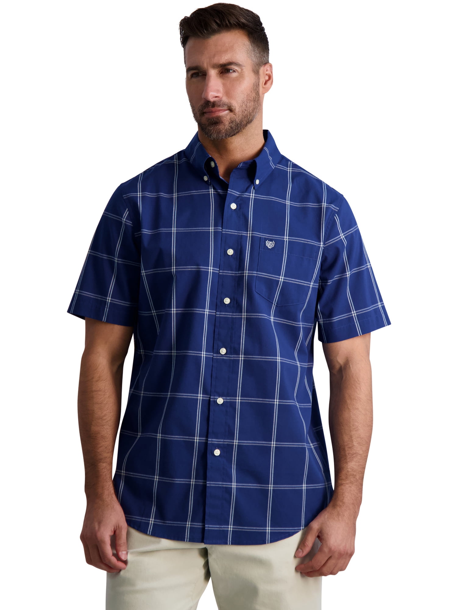Chaps Men's Short Sleeve Stretch Woven Shirt, Sizes XS-4XB - Walmart.com
