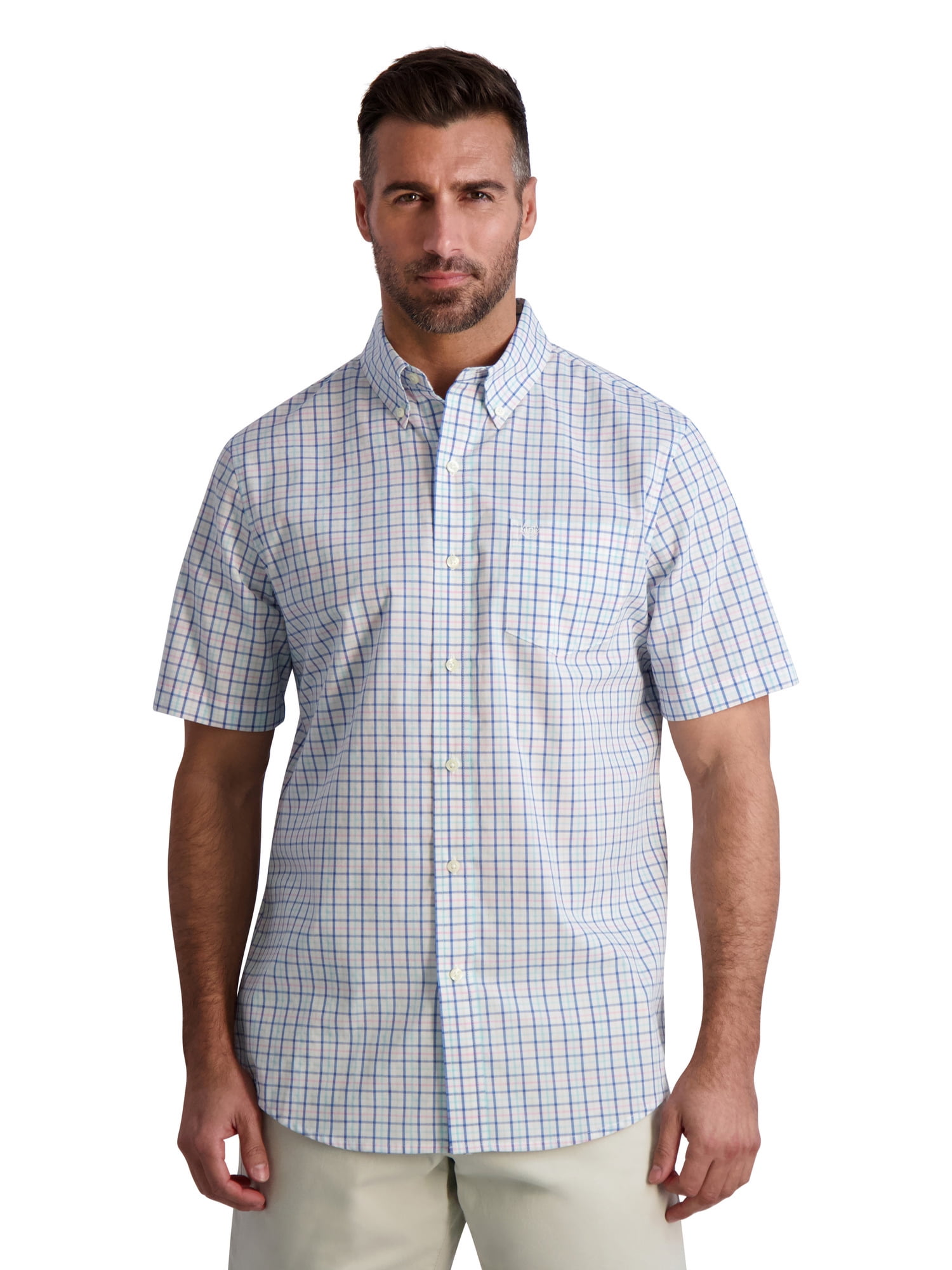 Chaps Men's Short Sleeve Stretch Woven Shirt, Sizes XS-4XB - Walmart.com