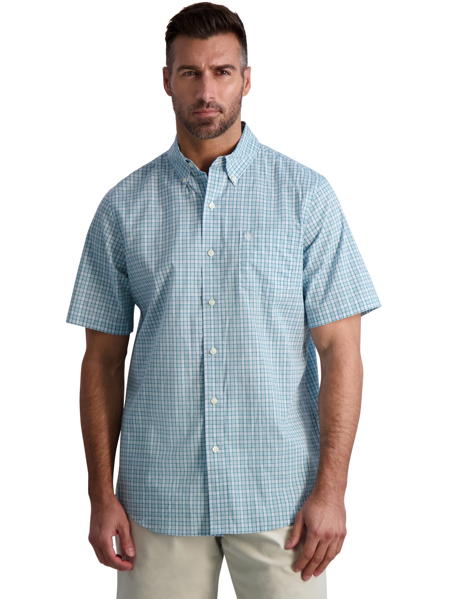 Chaps Men's Short Sleeve Stretch Woven Shirt, Sizes XS-4XB - Walmart.com