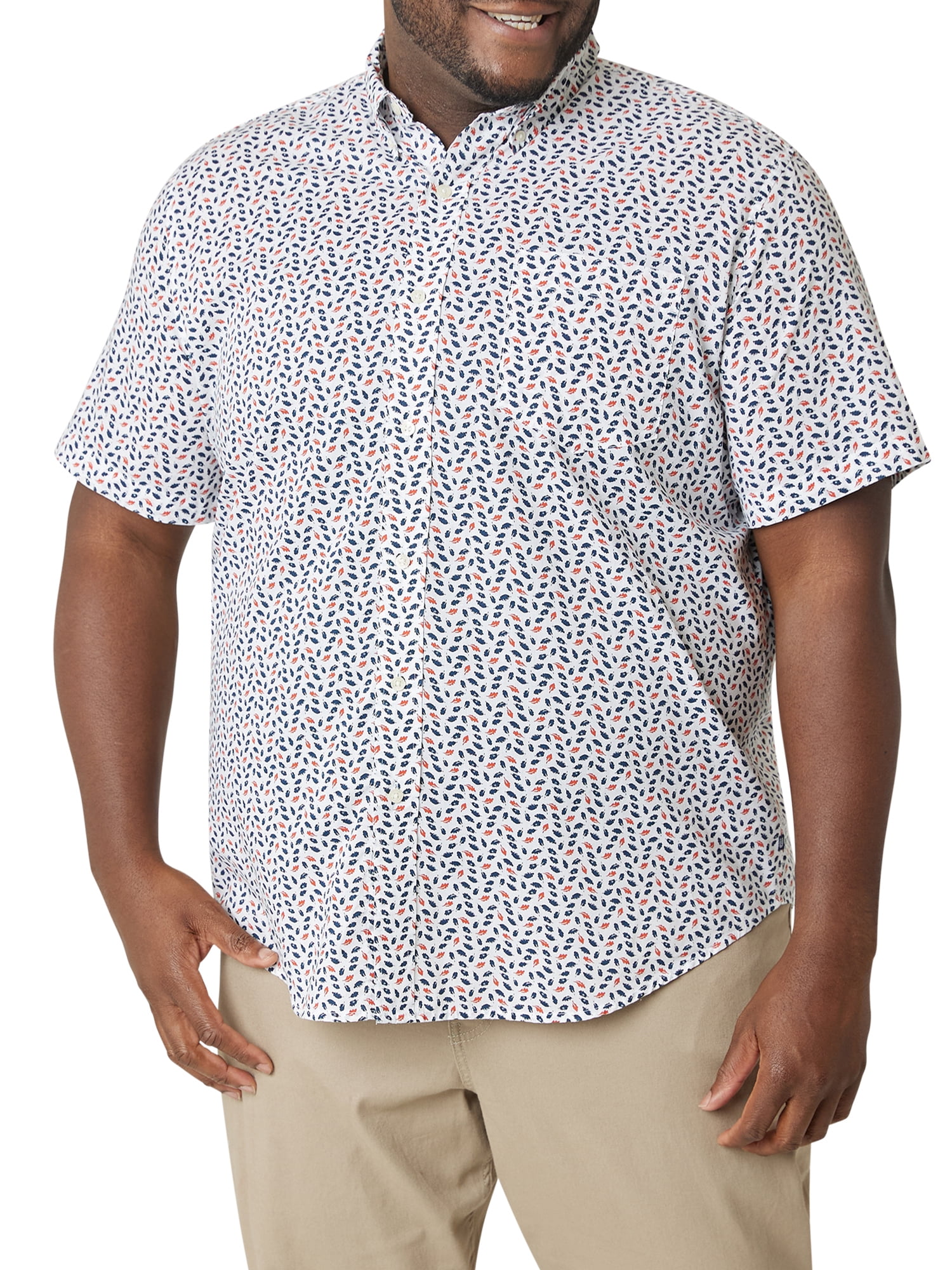 Chaps Men's Short Sleeve Sustainable Easy Care Woven Shirt-Sizes XS up ...