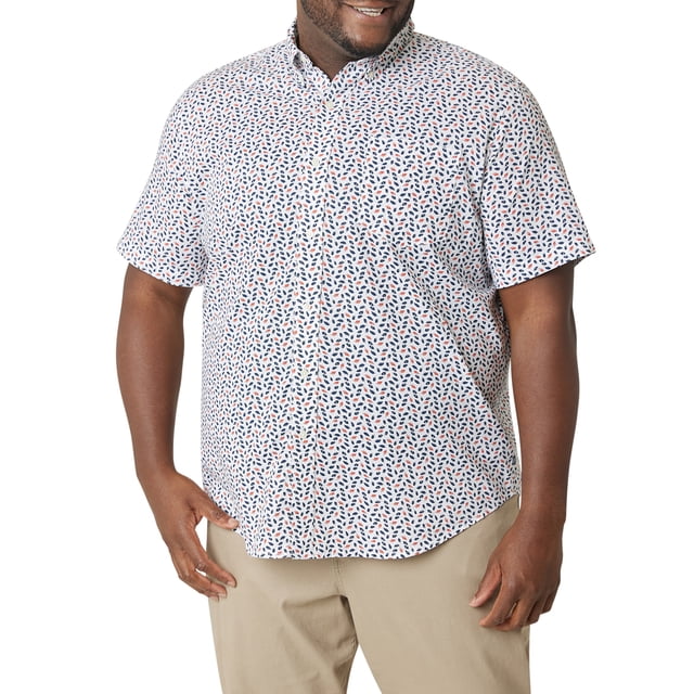 Chaps Men's Short Sleeve Sustainable Easy Care Woven Shirt-Sizes XS up ...