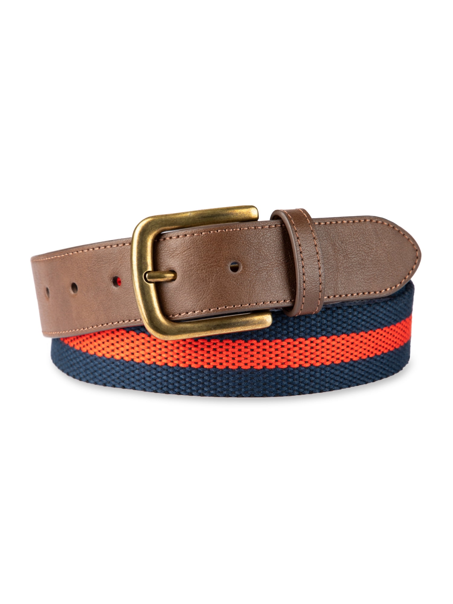 Chaps Men's Striped Web Fabric Belt - Classic Durable Casual Accessory ...