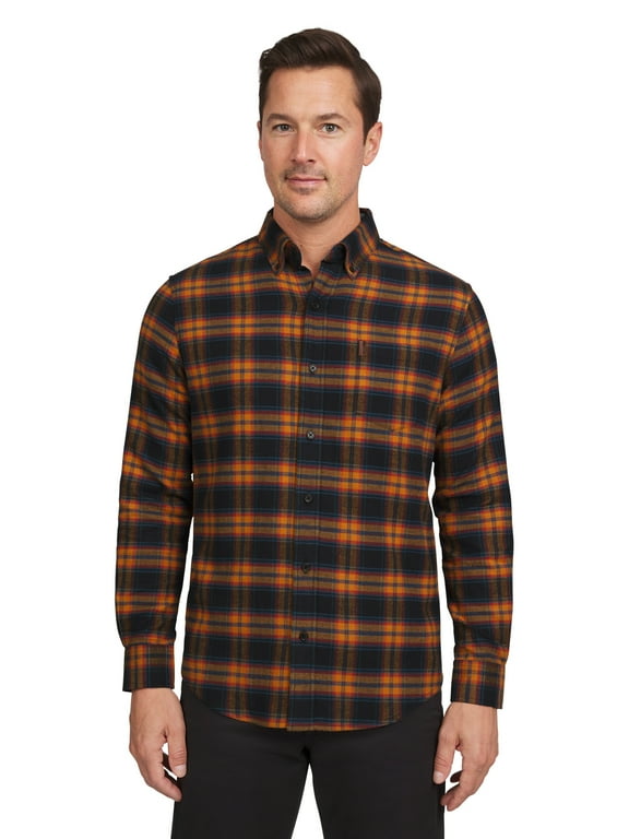 No Boundaries Men's & Big Men's Boxy Fit Flannel Shirt, Sizes XS-3XL ...