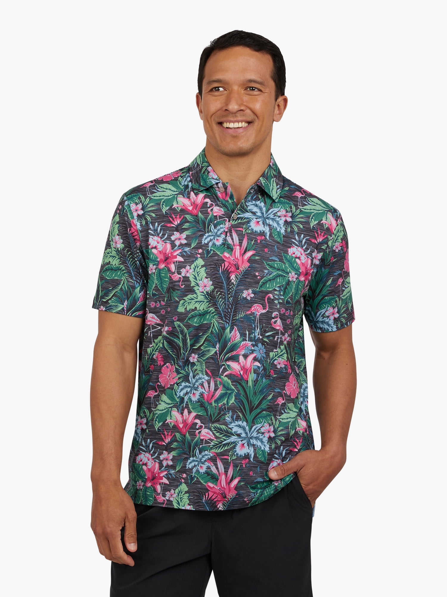 Chaps Men's and Big Men's Everyday Performance Printed Polo Shirt ...