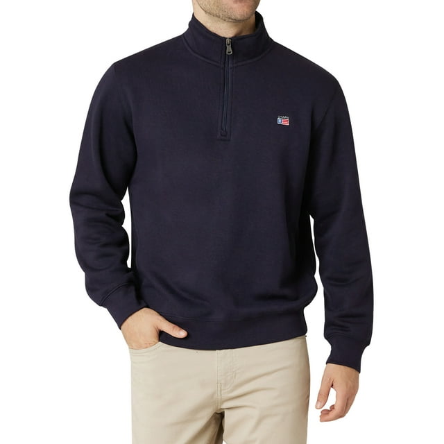 Chaps Men's and Big Men's Fleece Quarter Zip Mock Neck Sweatshirt ...