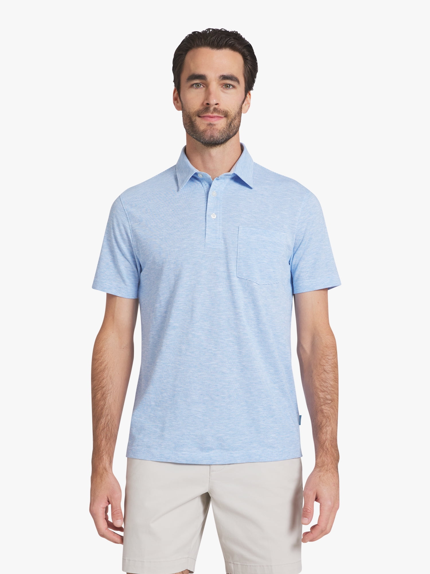 Chaps Men's and Big Men's Harbor Side Slub Short Sleeve Polo Shirt ...