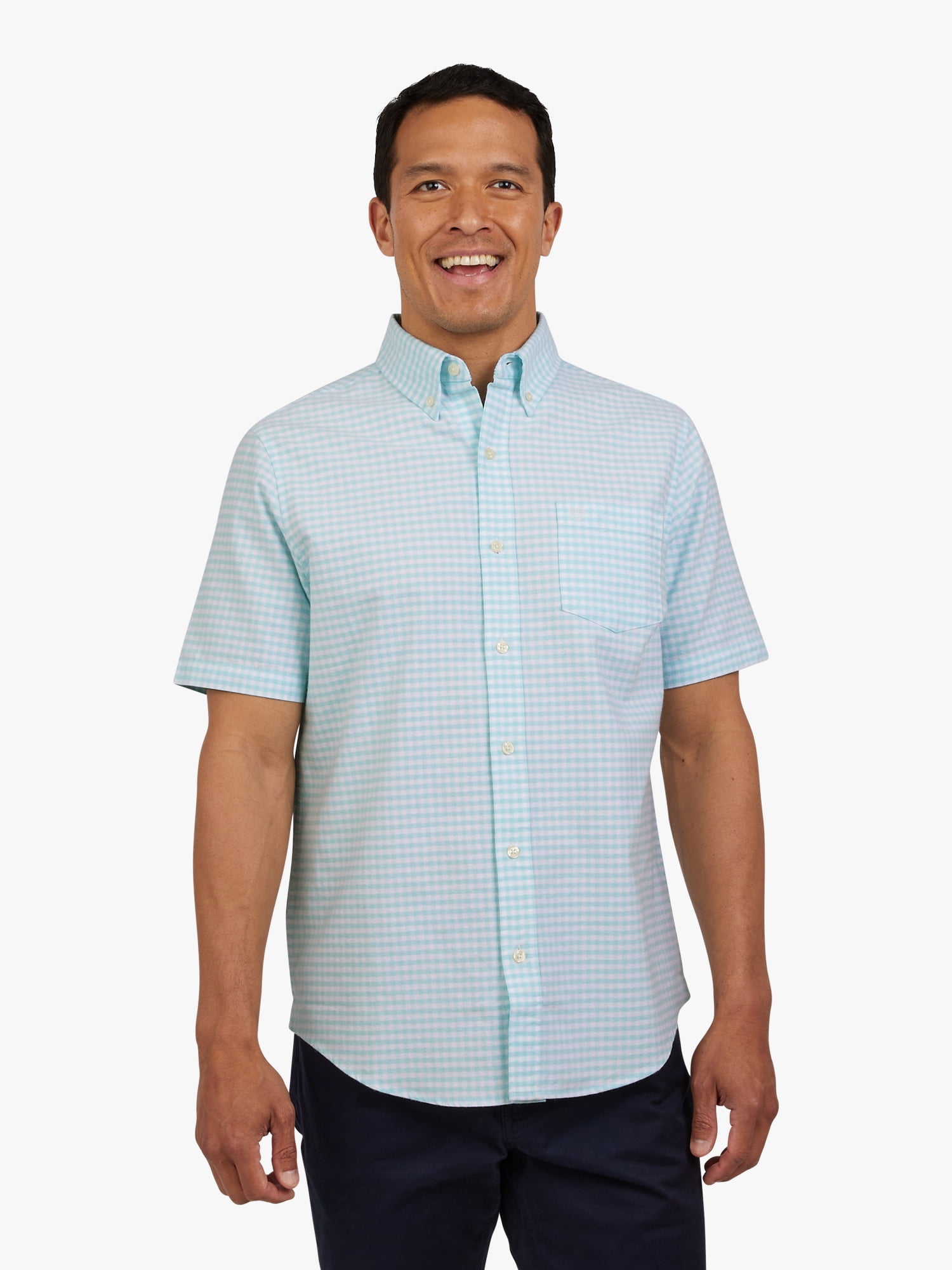 Chaps men's Short Sleeve Oxford Shirt - Button-Front Design - Walmart.com