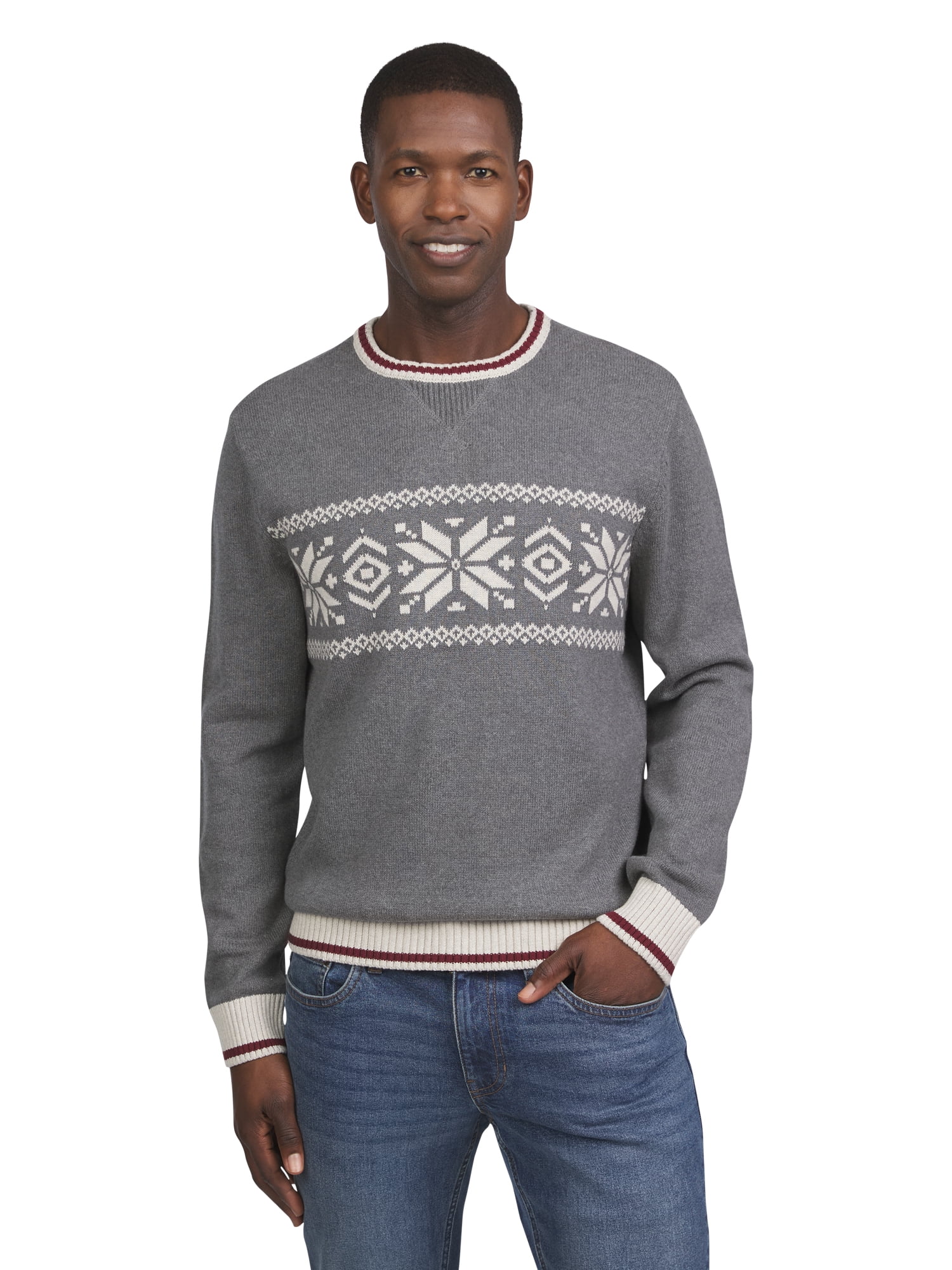 Chaps Holiday Crew Neck Pullover Christmas Sweater S-2XL - Walmart.com