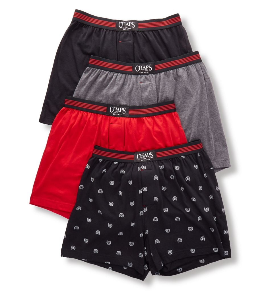 Chaps Mens Knit Boxer, 4-Pack - Walmart.com