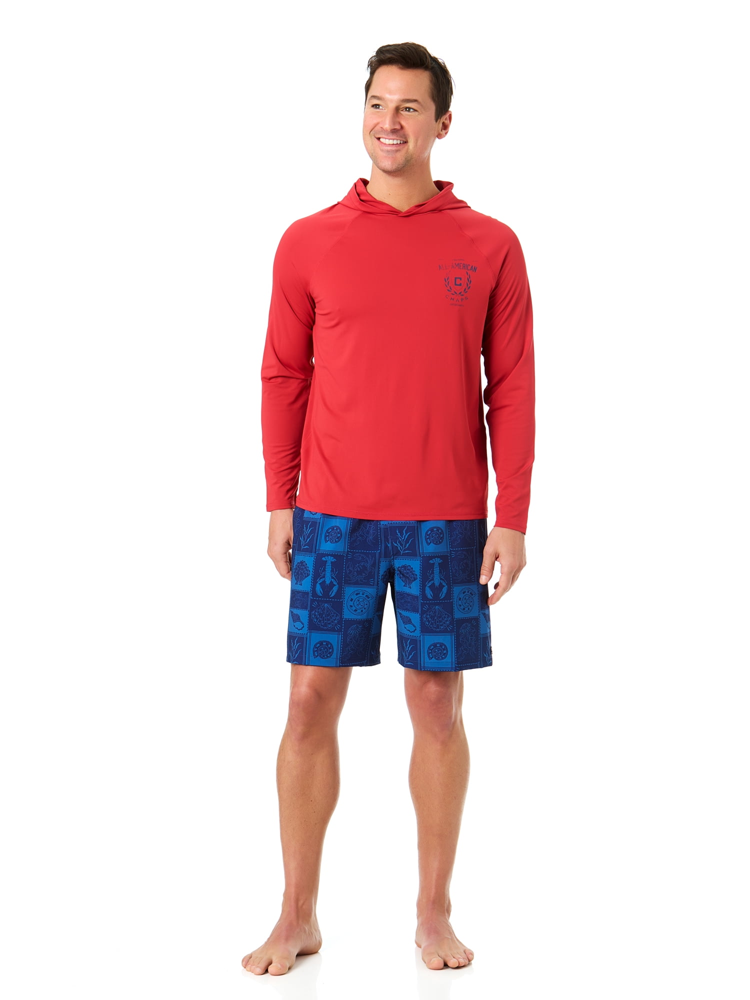 Chaps Mens Long Sleeve Graphic Rash Guard, Sizes S-3XL - Walmart.com