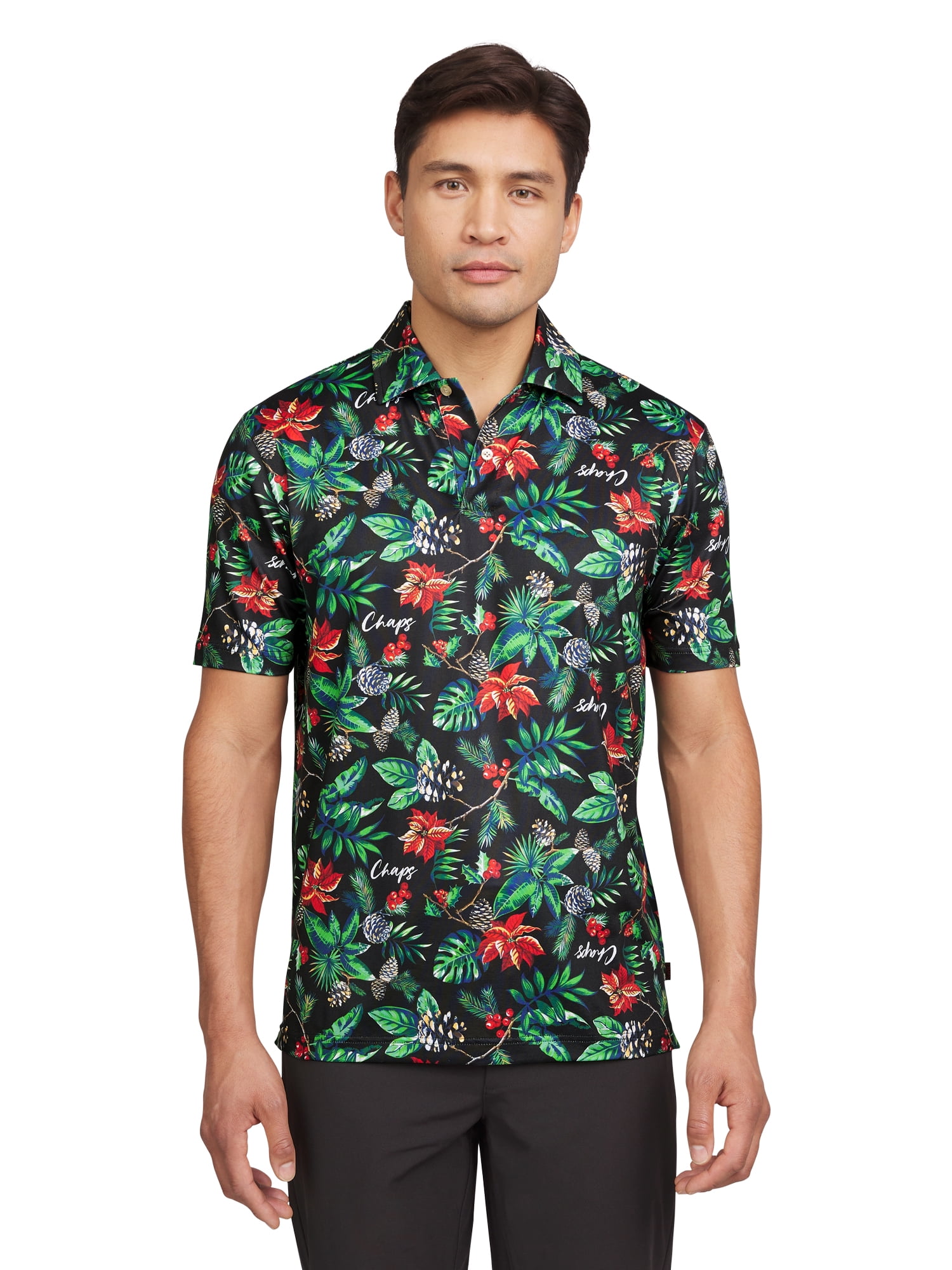 Chaps Men's & Big Men's Holiday and Christmas Printed Performance Polos ...