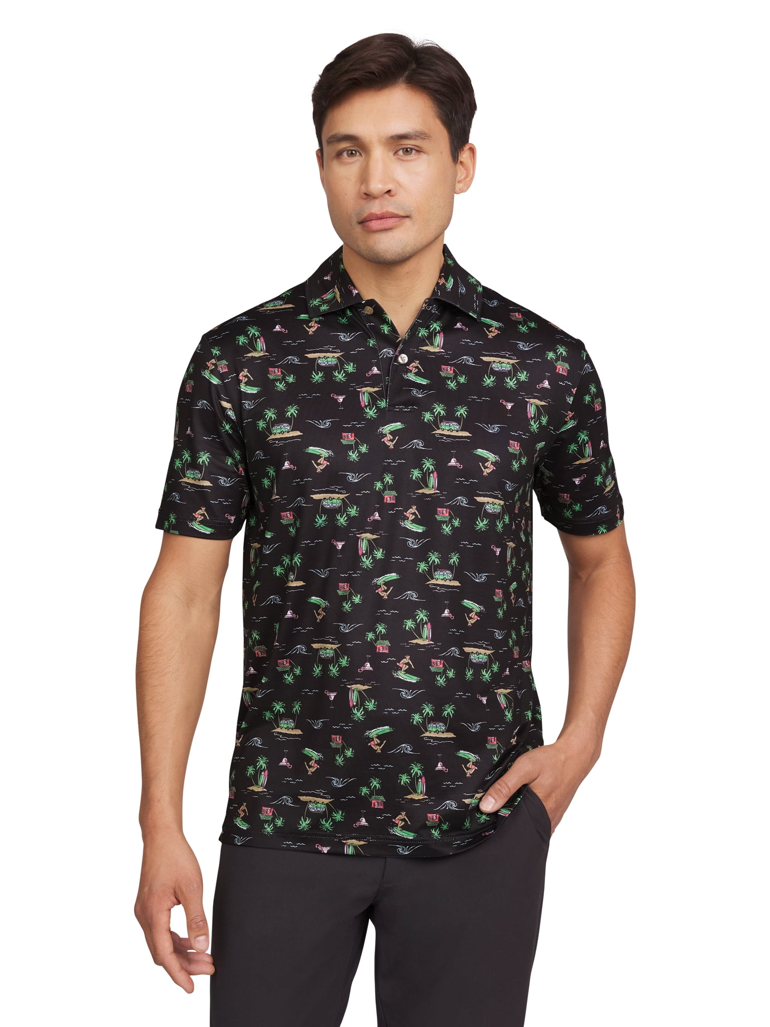 Chaps Men's & Big Men's Holiday and Christmas Printed Performance Polos ...