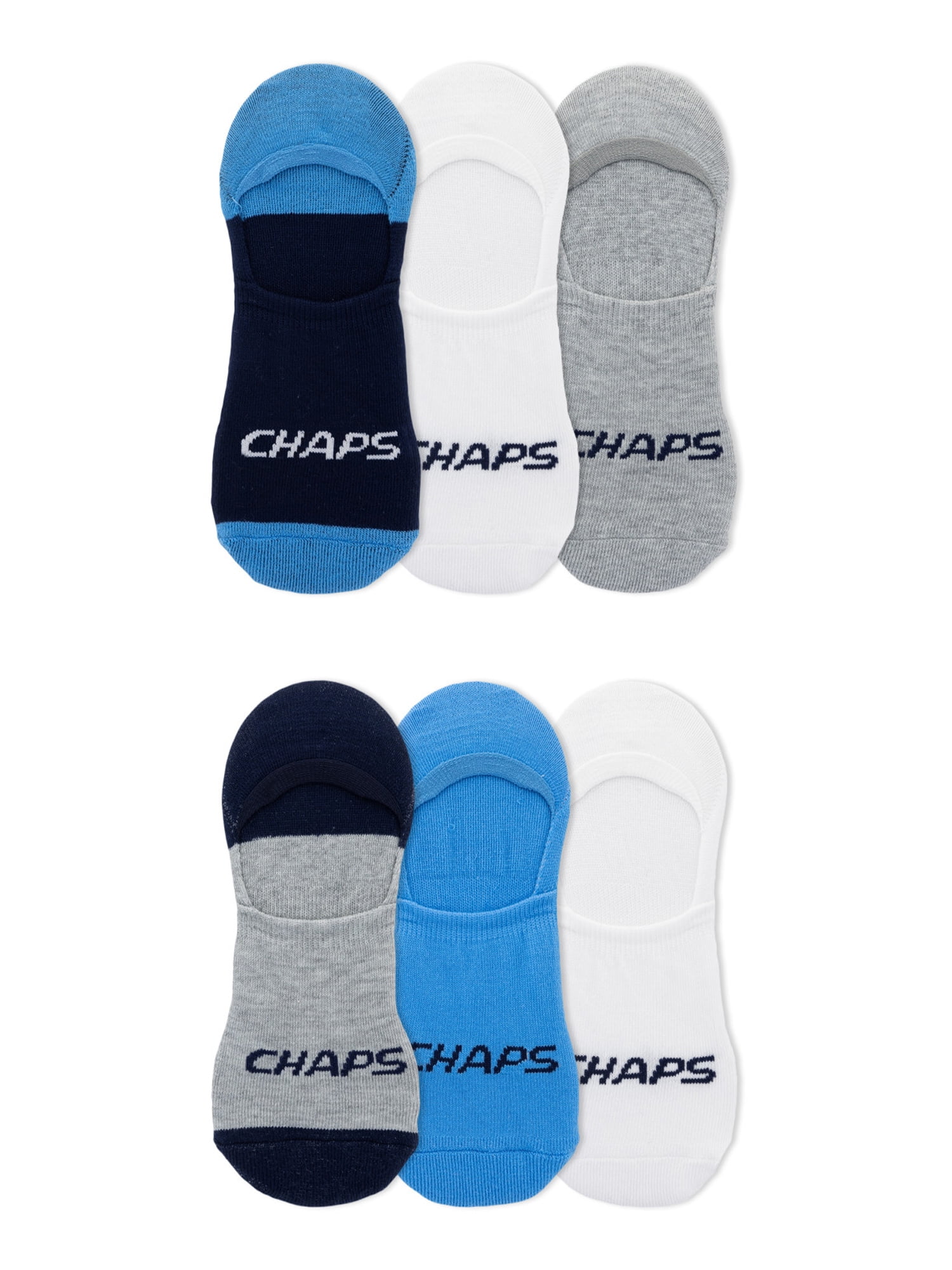 Chaps Sport Men's Multi Color Stripe Sport High Cut Liner Socks 6-Pair ...
