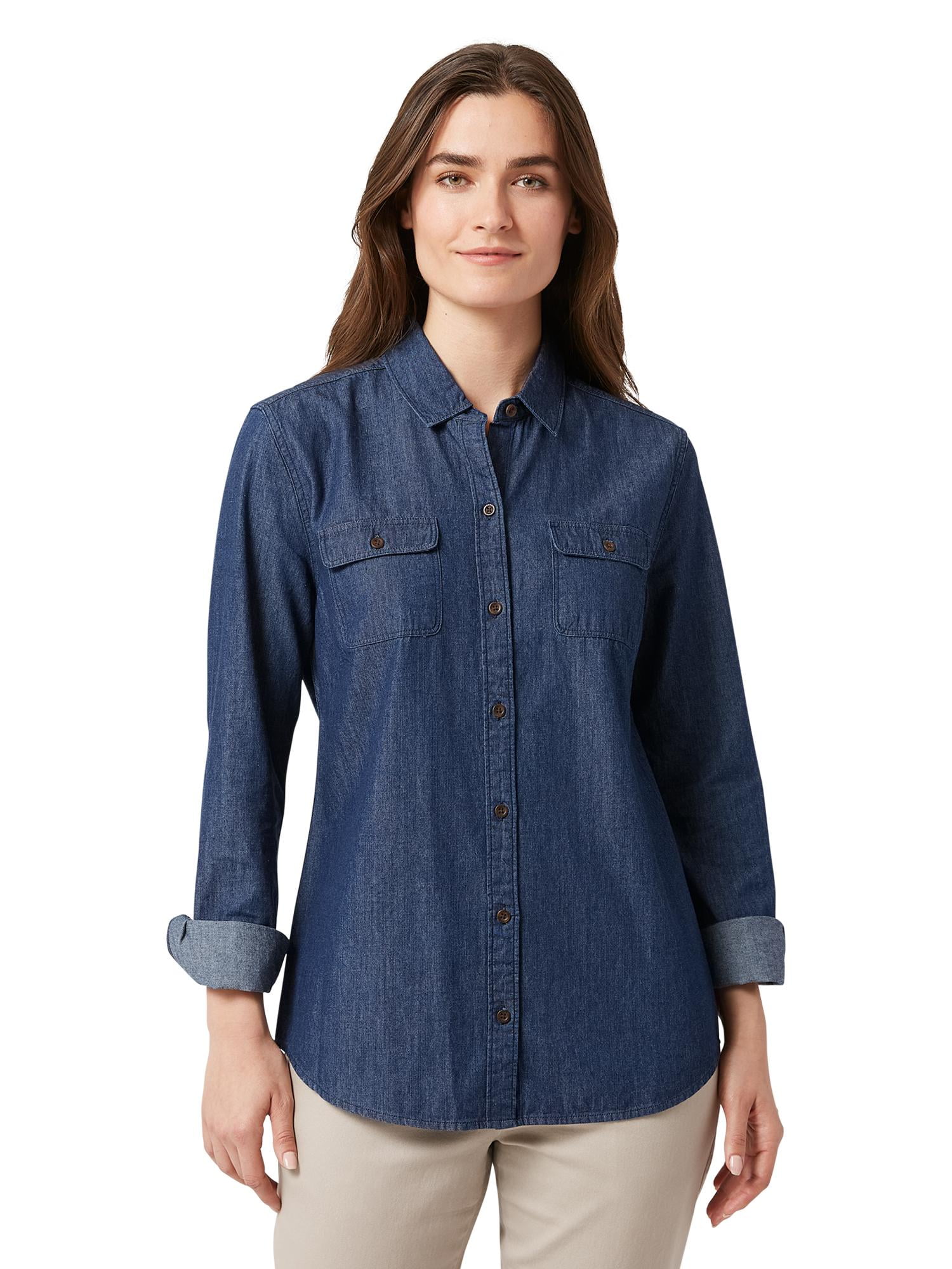 Chaps Women's Long Sleeve Button Down Shirt - Walmart.com Chaps Women's Long Sleeve Button Down Shirt - Walmart.com