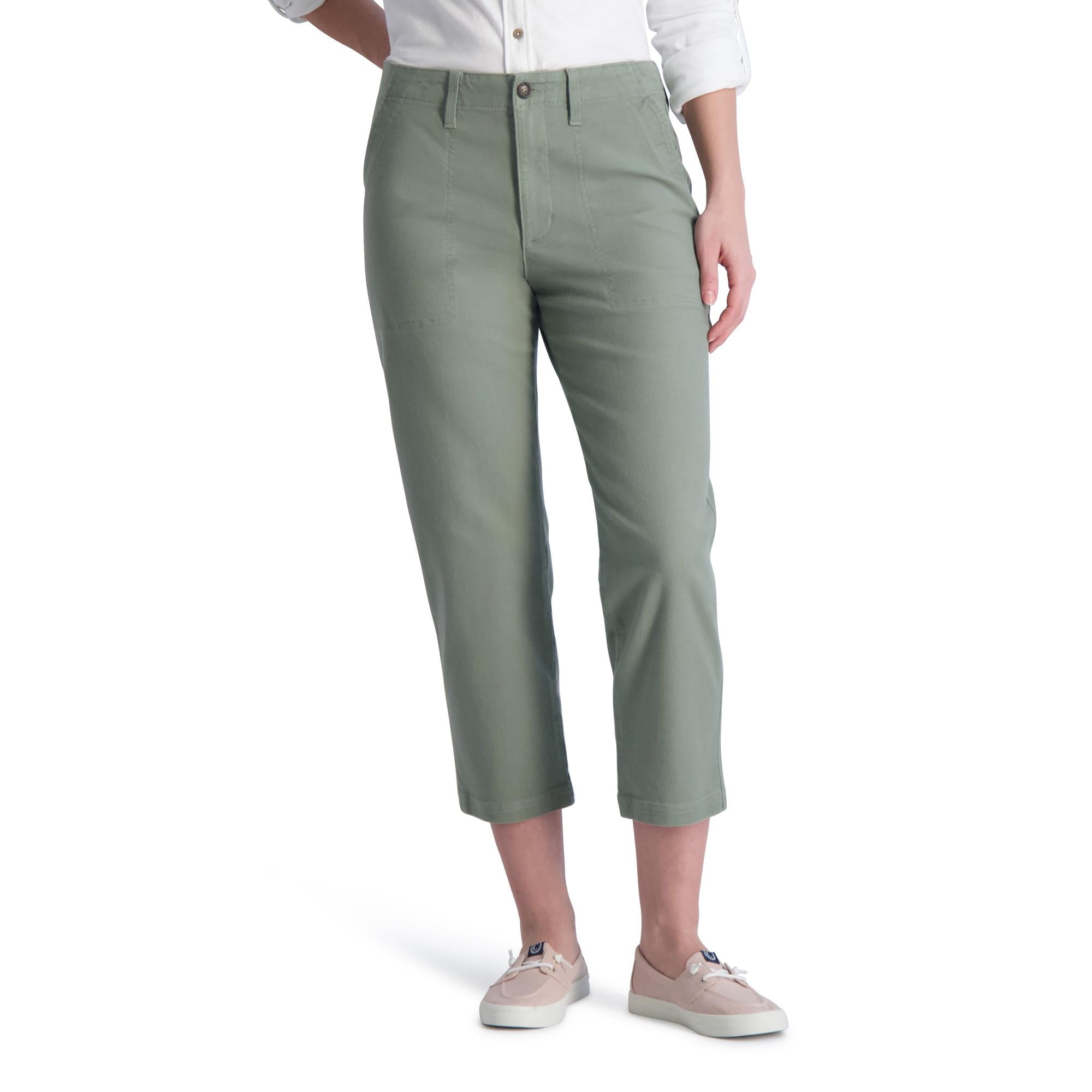 Chaps Women's Utility Pants - Comfort Stretch Flat Front Chinos - Khaki ...
