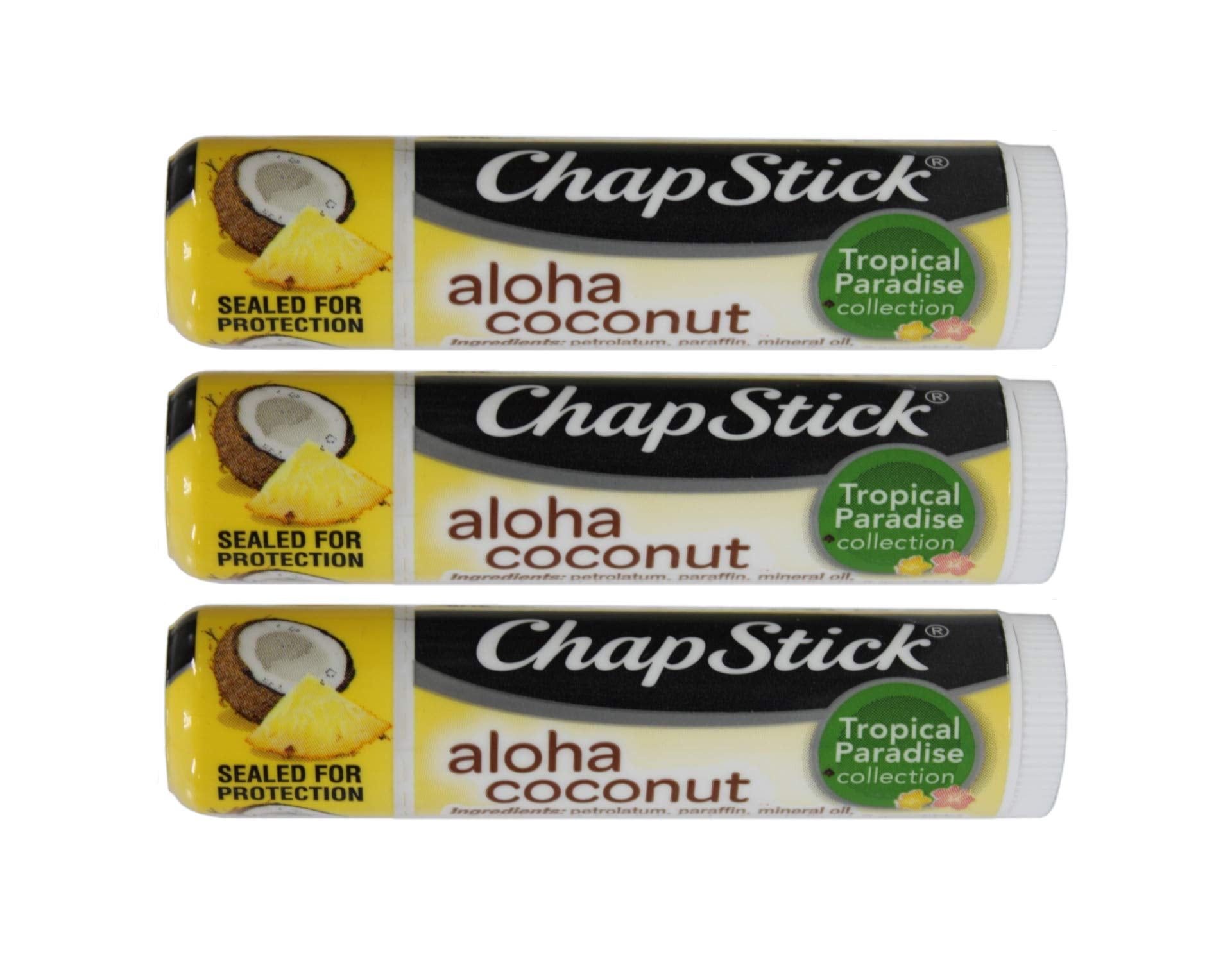 Chapstick Aloha Coconut Tropical Paradise .15 Oz Lip Balm 3 Pack ...