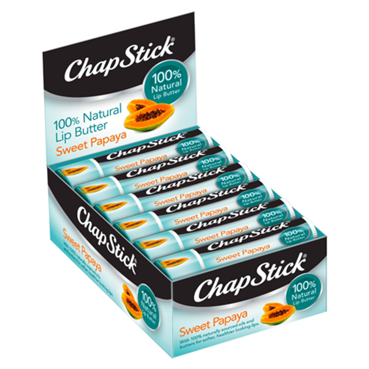 ChapStick Sweet Papaya Lip Butter, Exotic Flavor, 12 Pack, 0.15 oz ...