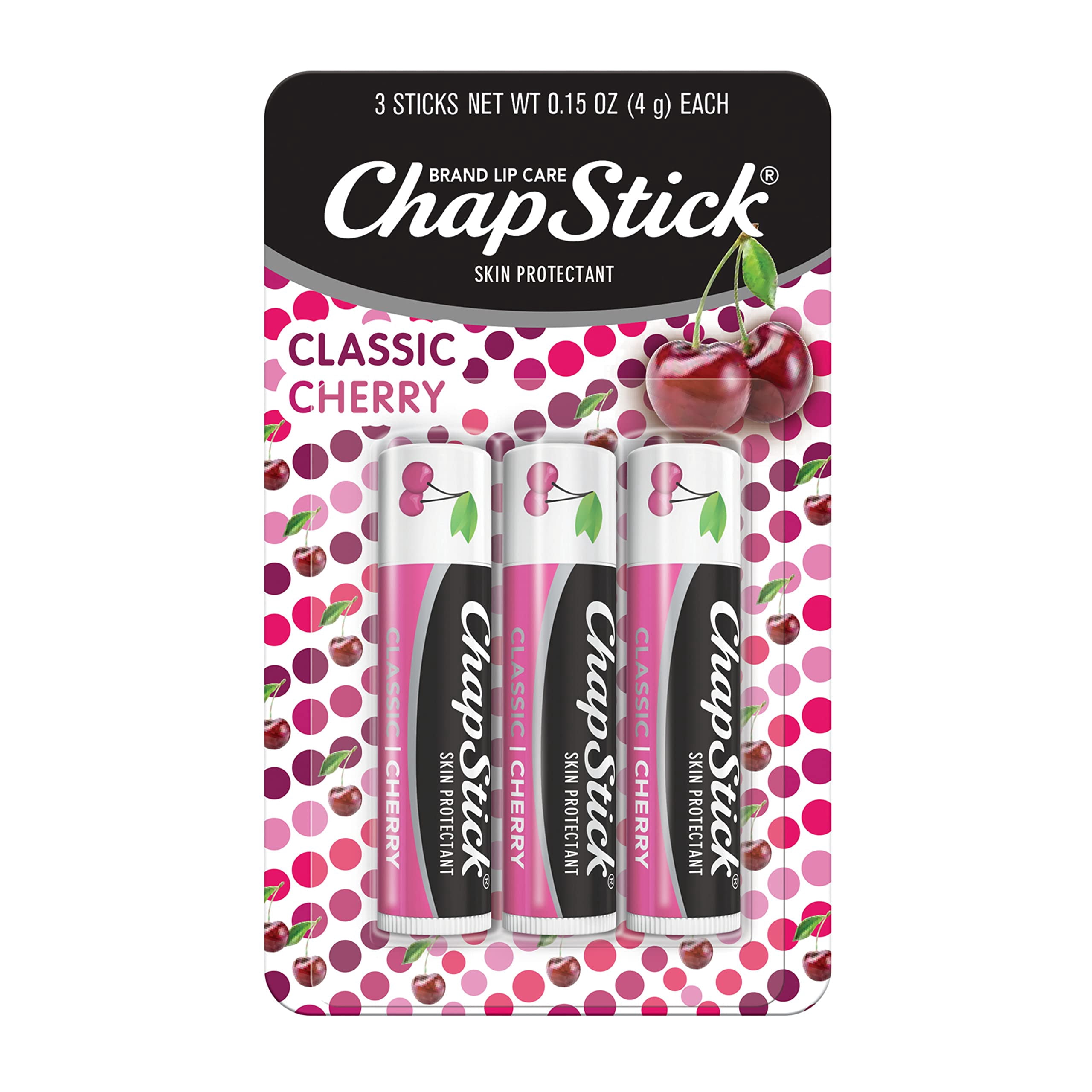 Chapstick Classic Cherry Balm Tube Flavored For Lip Care On Chafed ...
