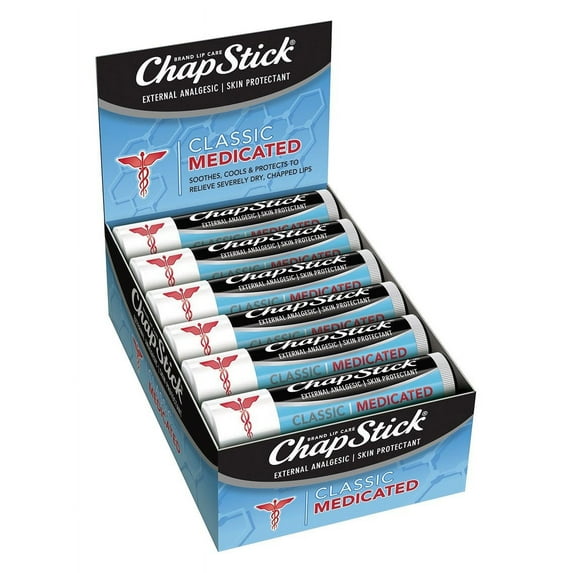 ChapStick Classic Medicated Lip Balm Tube, 0.15 Oz, 12-Stick Pack for ...