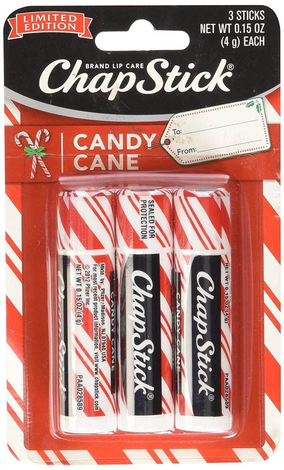 Chapstick Limited Edition Candy Cane a Pack of 3 - Walmart.com