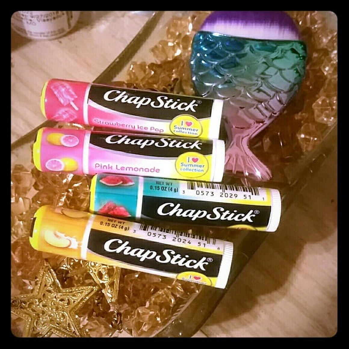 Chapstick Set of 4, I Love Summer Collection: Strawberry Ice Pop, Sweet ...